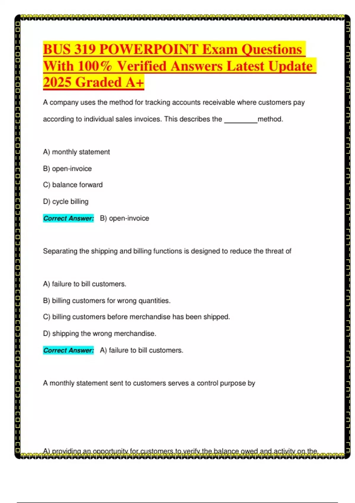 BUS 319 POWERPOINT Exam Questions With 100% Verified Answers Latest ...