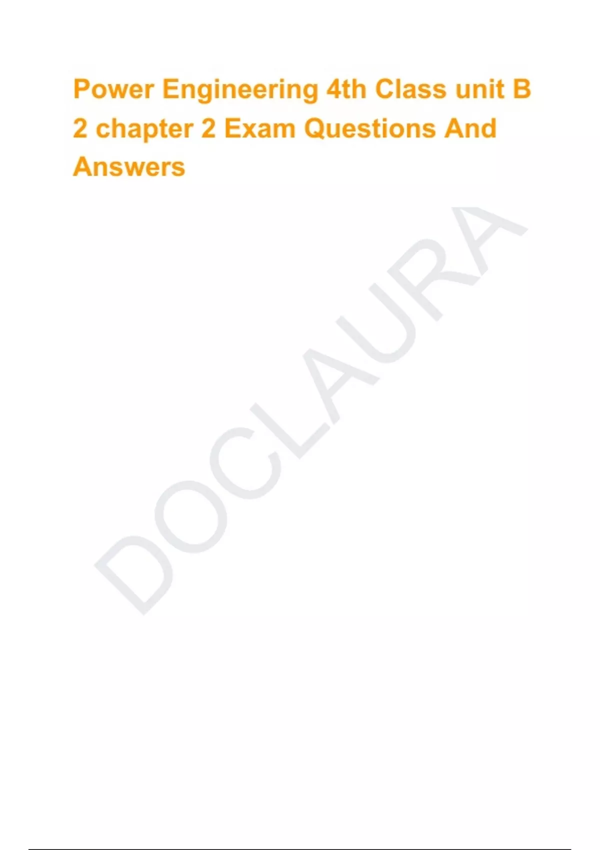 Power Engineering 4th Class unit B 2 chapter 2 Exam Questions And ...