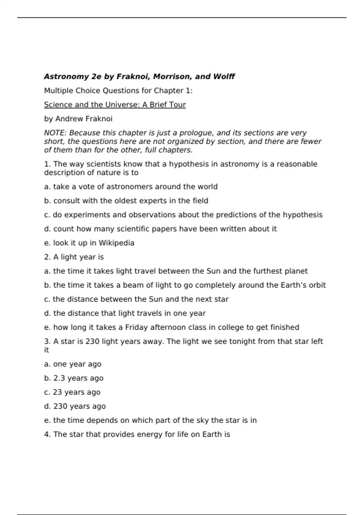 Test Bank, Quizzes: Astronomy 2e - Openstax - (2025 update) - Astronomy ...