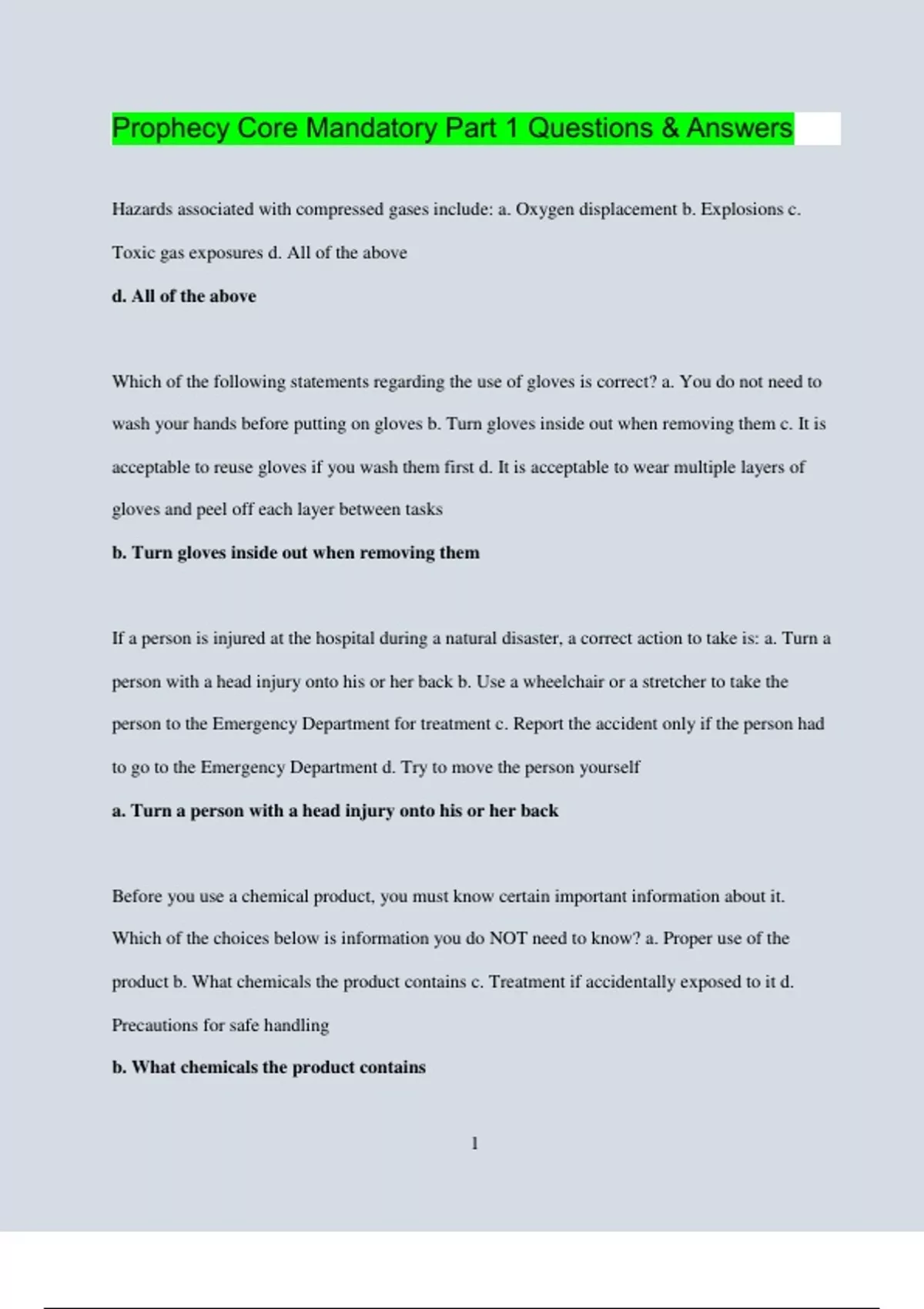 Prophecy Core Mandatory Part 1 Questions & Answers - Prophecy Core ...