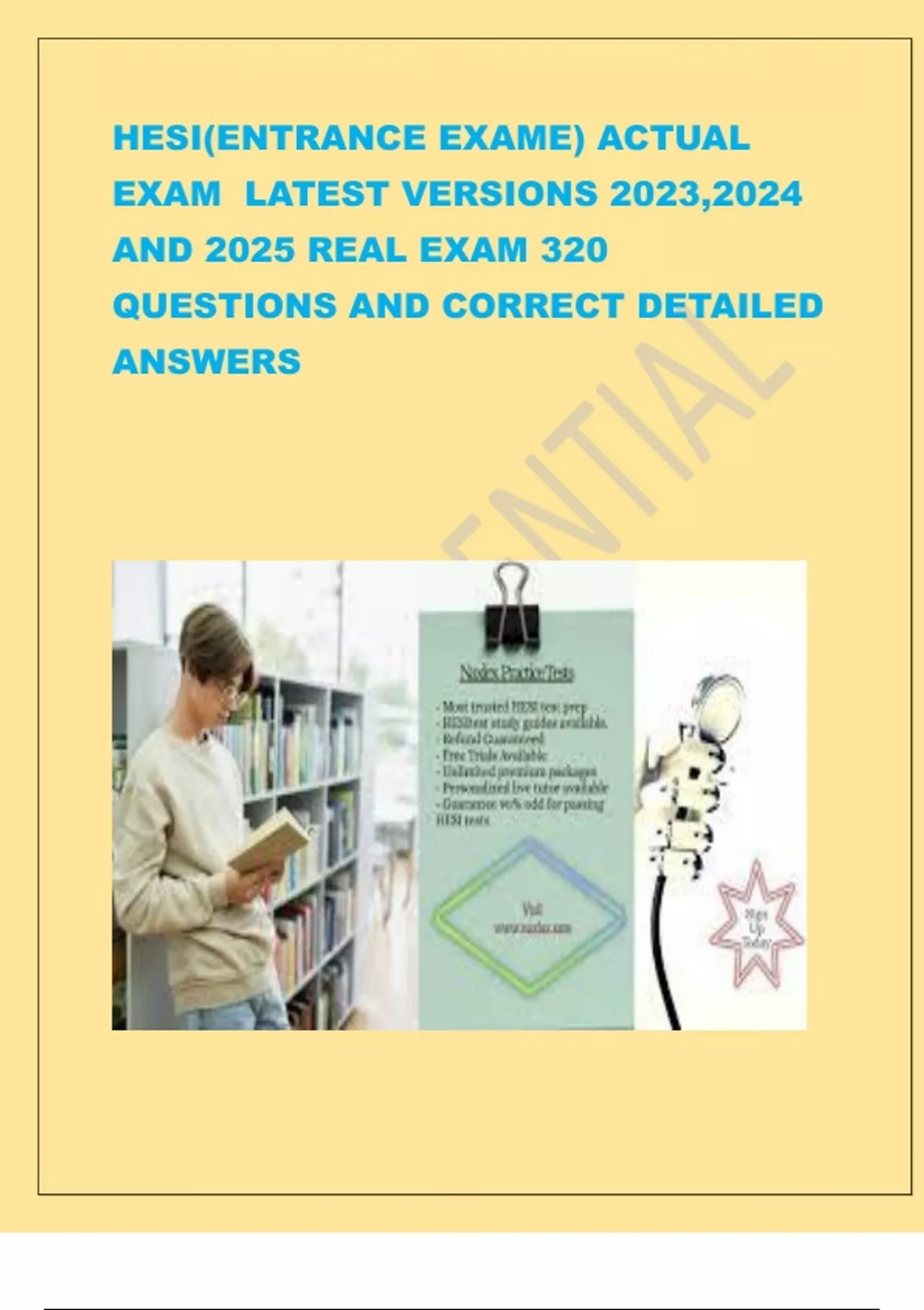 HESI(ENTRANCE EXAME) ACTUAL EXAM LATEST VERSIONS 2023,2024 AND 2025 ...