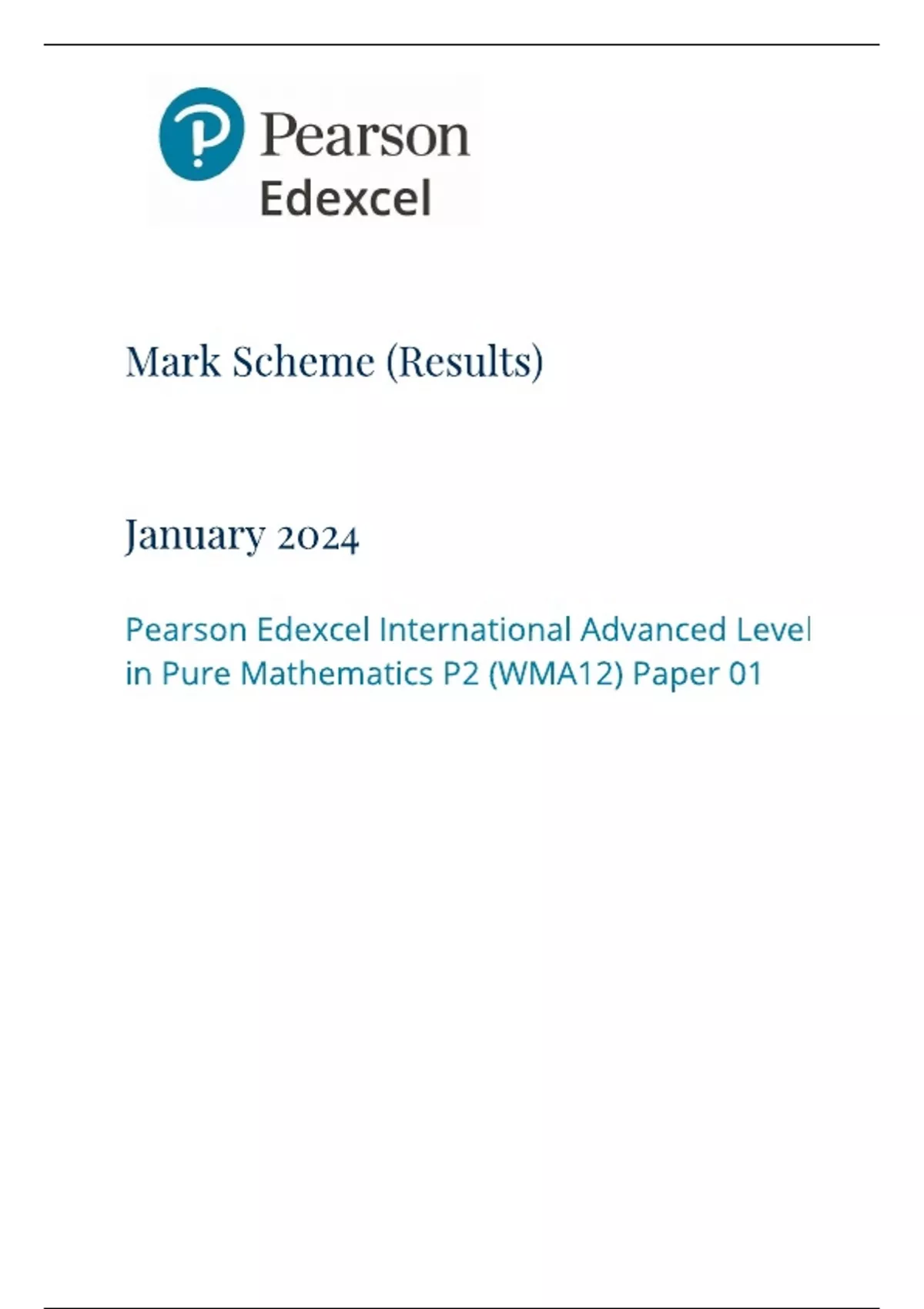 2024 Pearson Edexcel International Advanced Level in Pure Mathematics ...