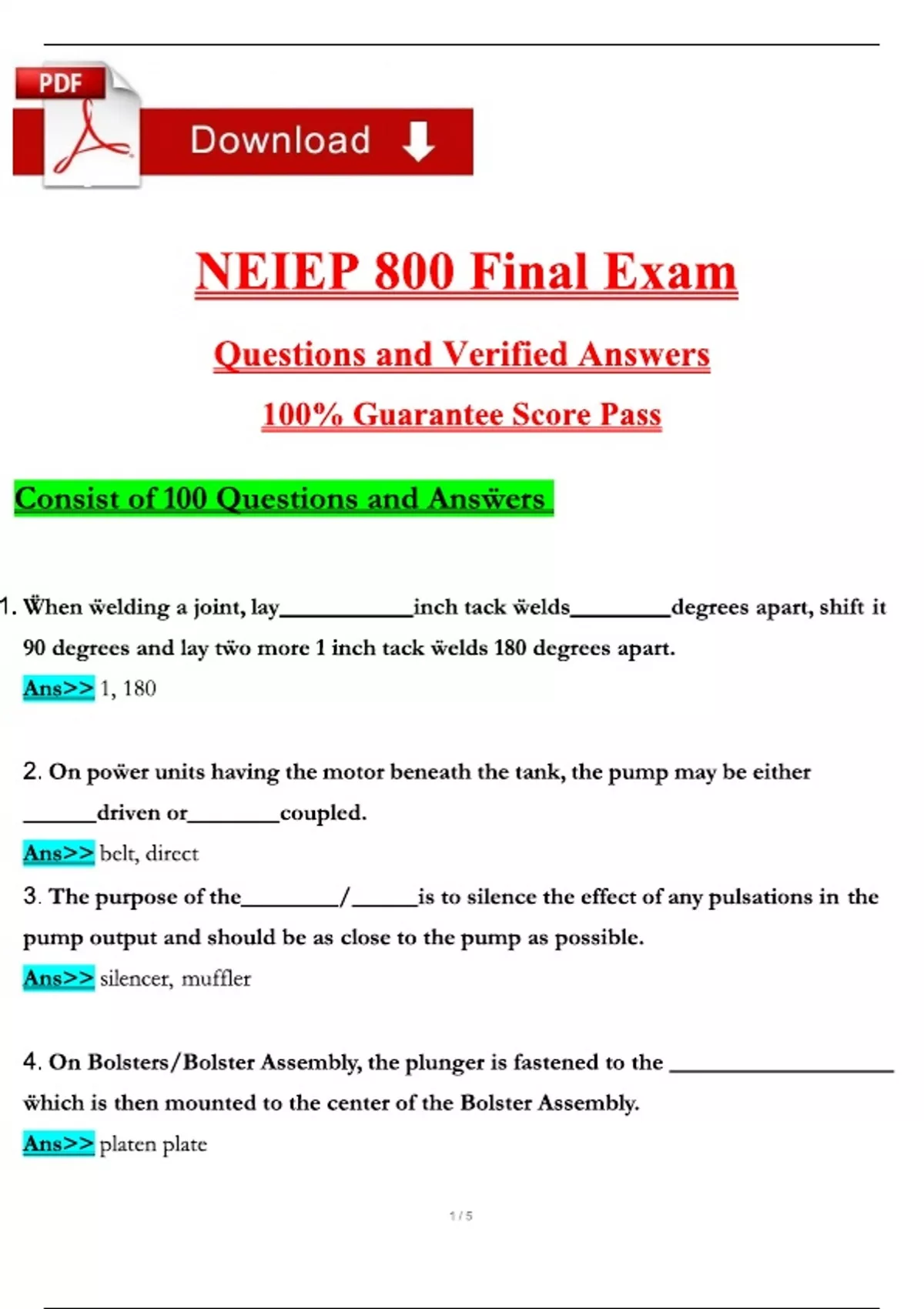 NEIEP 800 Final Exam (Latest 2025 / 2026): Most Comprehensive Qs & Ans ...