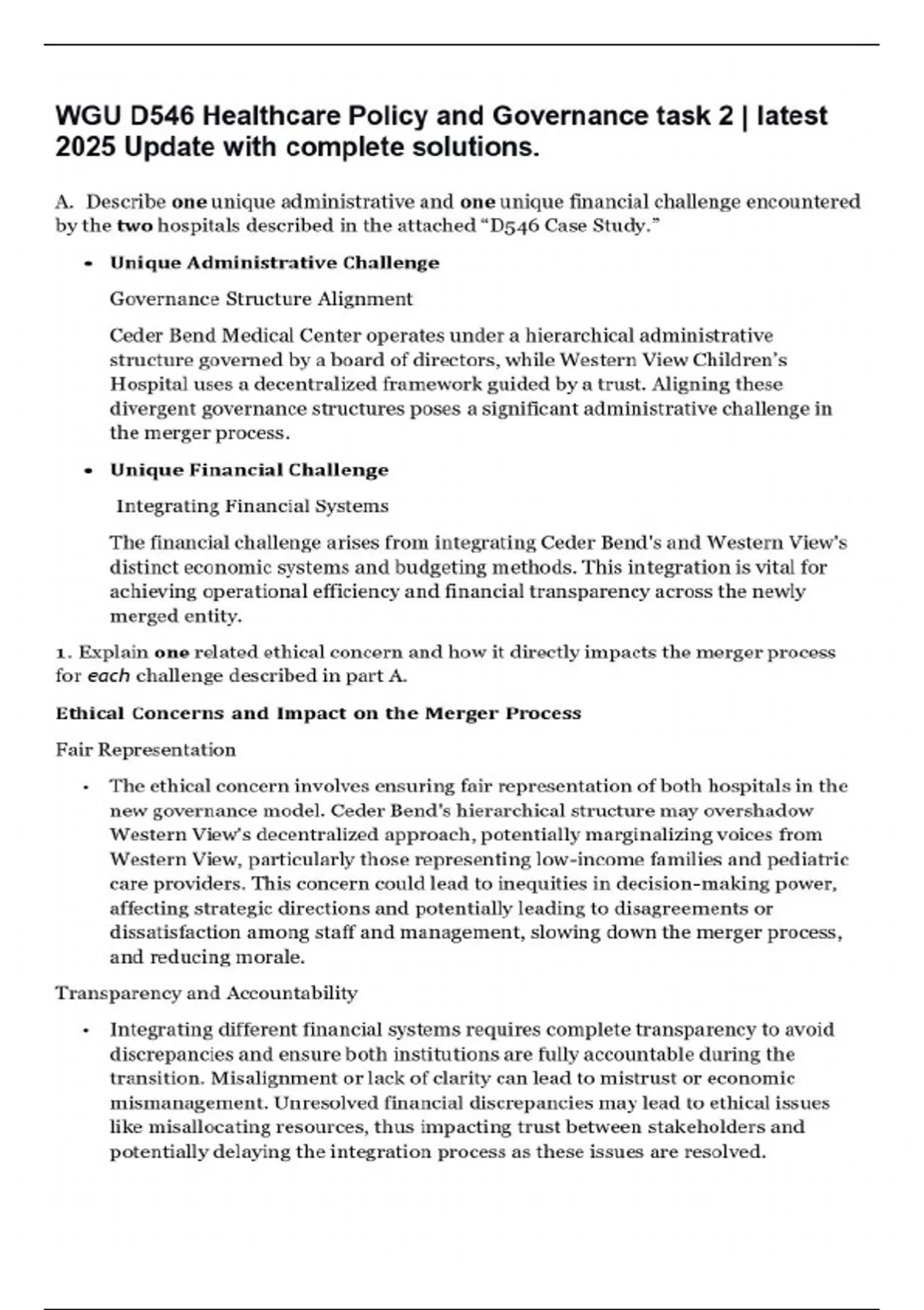WGU D546 Task 2 | Latest 2025 Update with complete solution ...