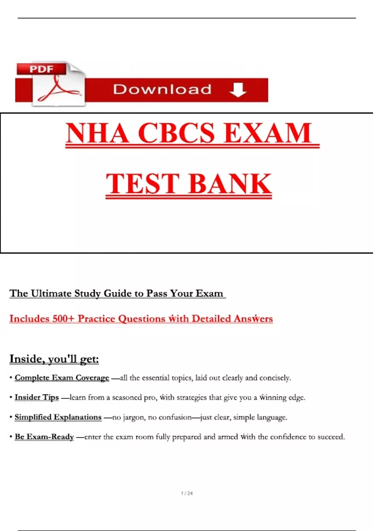 NHA CBCS EXAM TEST BANK (Latest 2025 / 2026): Most Comprehensive Qs ...