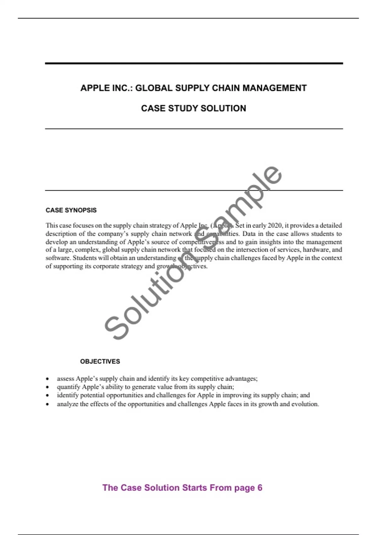 CASE SOLUTION: Apple Inc Global Supply Chain Management (Complete & Original) - Case Management ...