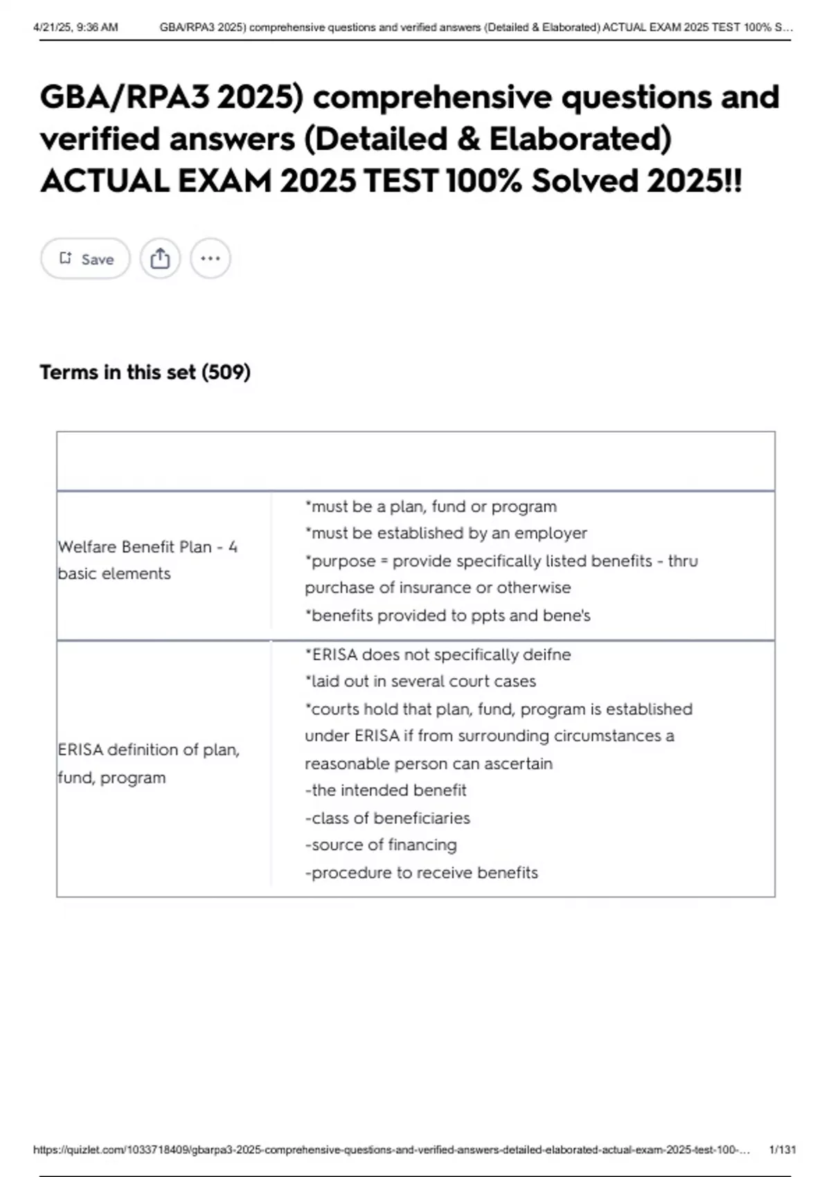 GBA/RPA3 2025) comprehensive questions and verified answers (Detailed ...