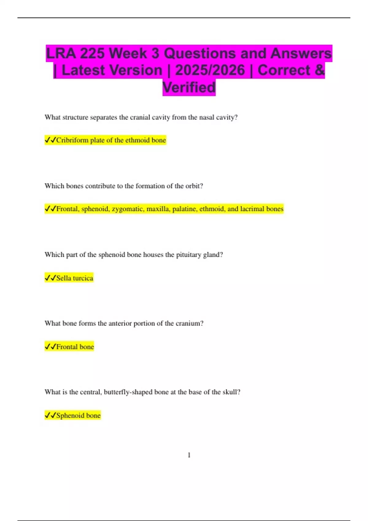 LRA 225 Week 3 Questions and Answers | Latest Version | 2025/2026 ...