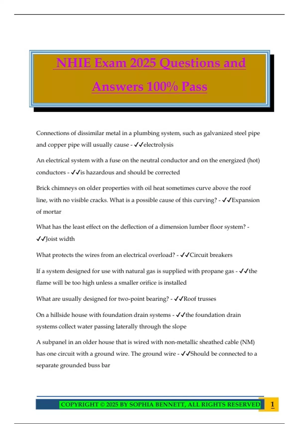 NHIE Exam 2025 Questions and Answers 100% Pas - Nhie - Stuvia US