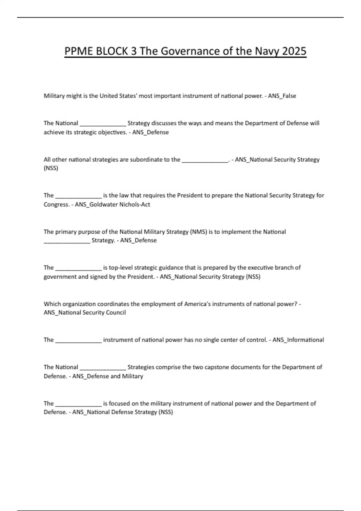 PPME BLOCK 3 The Governance of the Navy - PPME BLOCK 3 The Governance ...