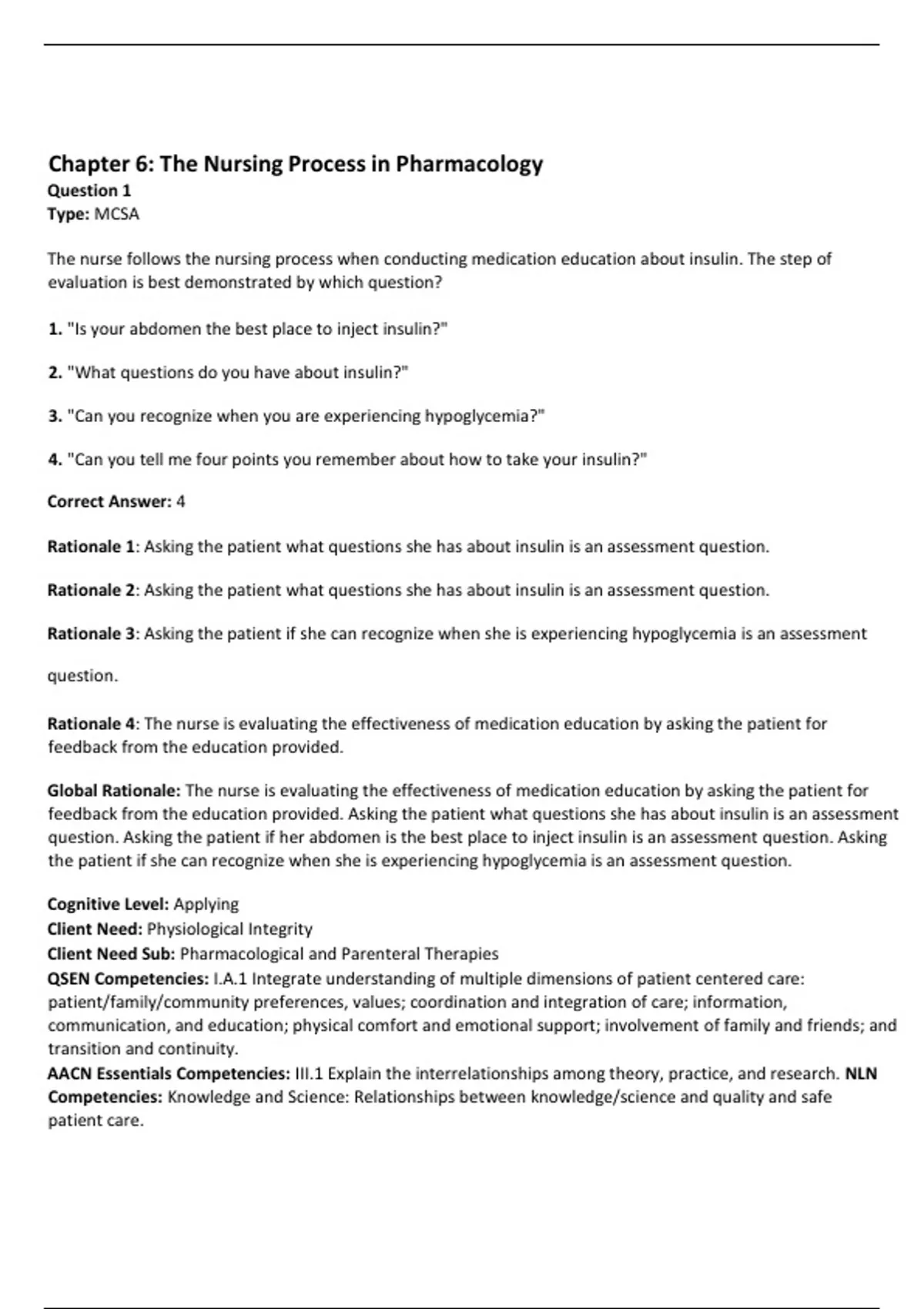 Chapter 6 The Nursing Process in Pharmacology - Pharmacology - Stuvia US