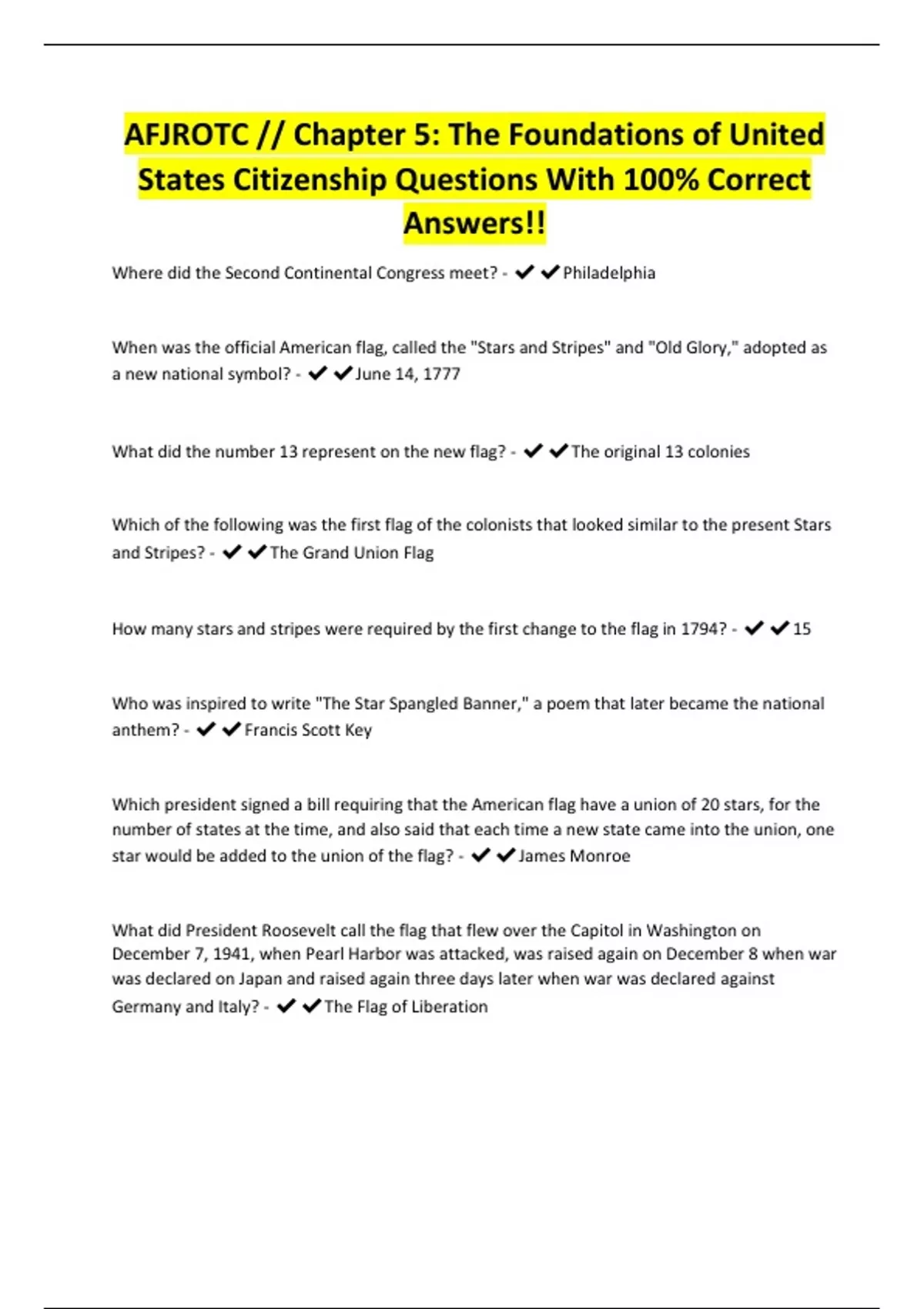 AFJROTC // Chapter 5: The Foundations of United States Citizenship ...