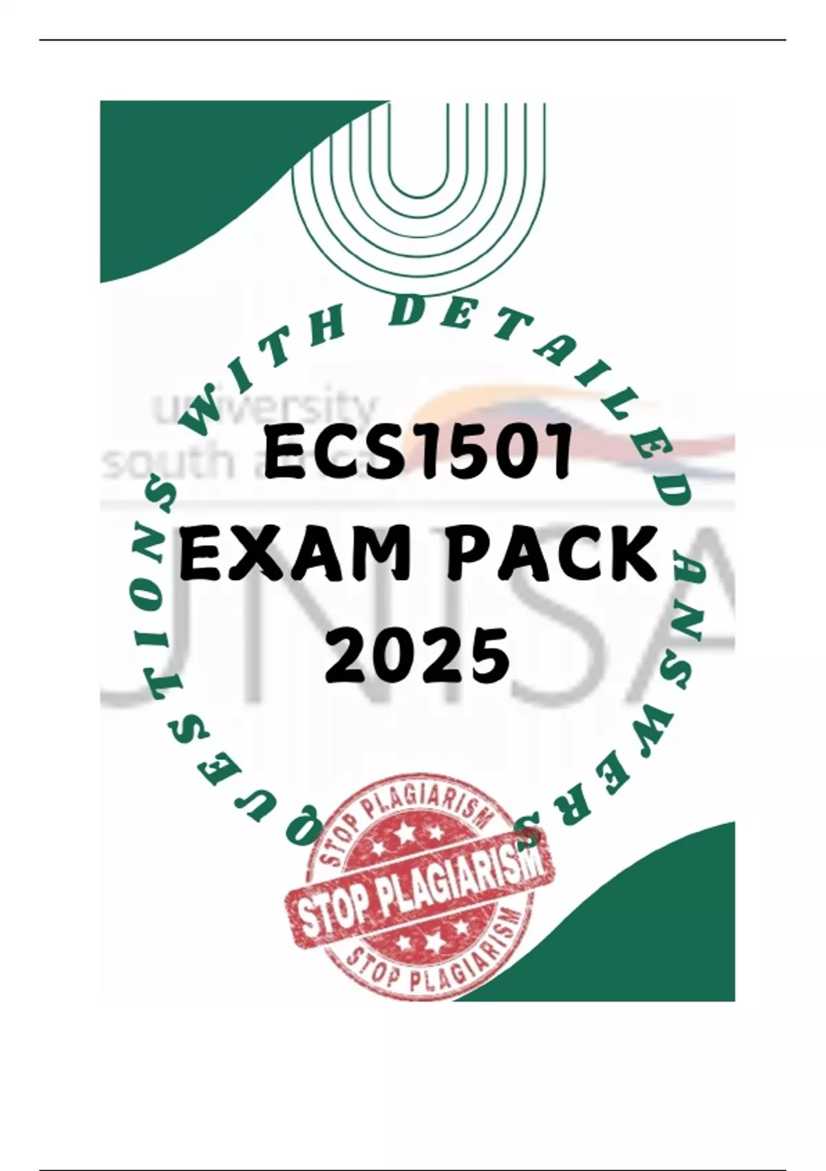 ECS1501 EXAM PACK 2025 - QUESTIONS AND ANSWERS - Economics IA (ECS1501 ...