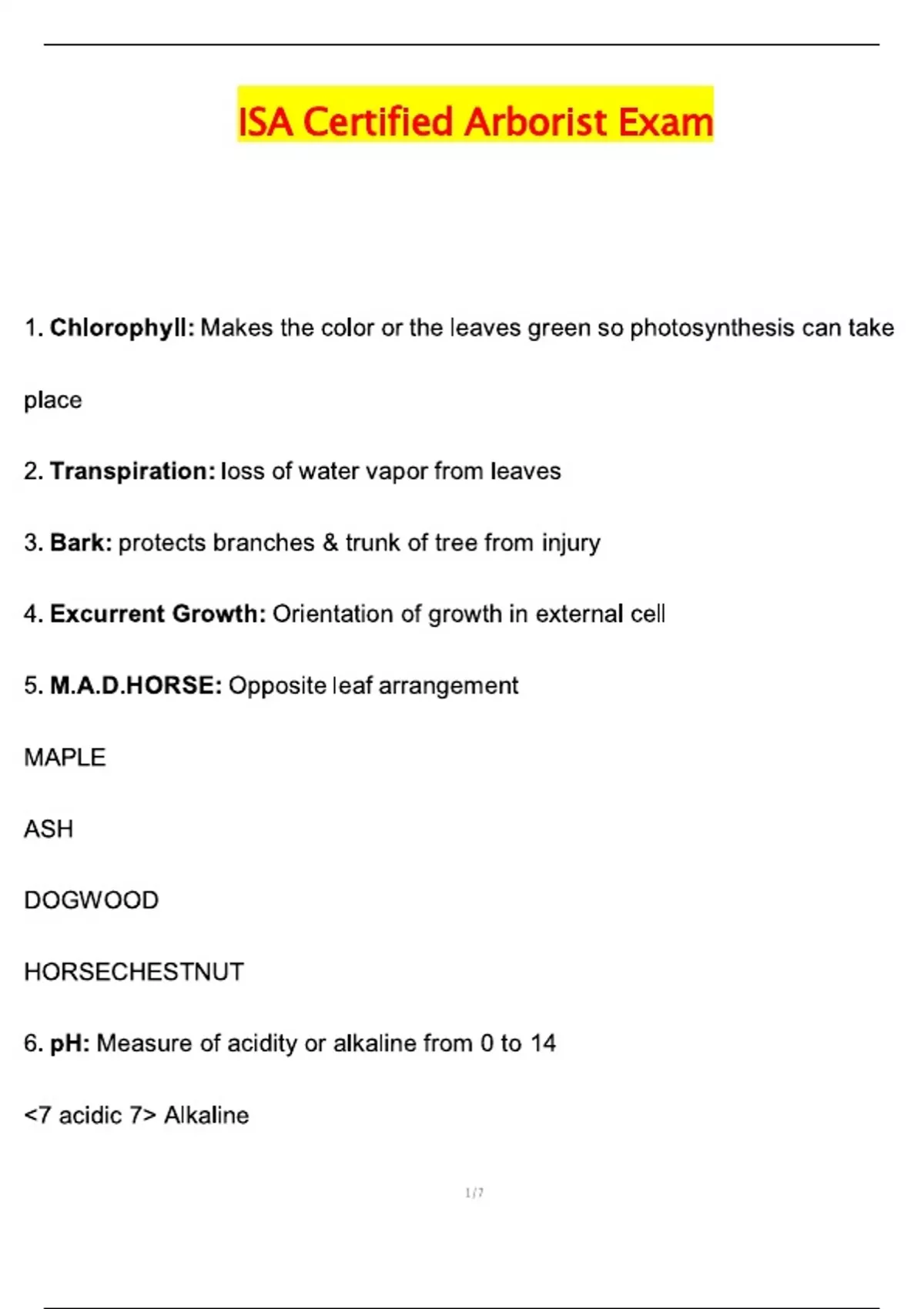 ISA Certified Arborist Exam (Latest 2025 / 2026 Update) Questions and ...