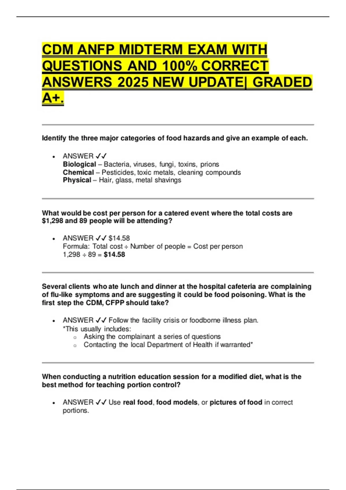 CDM ANFP MIDTERM EXAM WITH QUESTIONS AND 100% CORRECT ANSWERS 2025 NEW UPDATE| GRADED A+. - CDMP ...