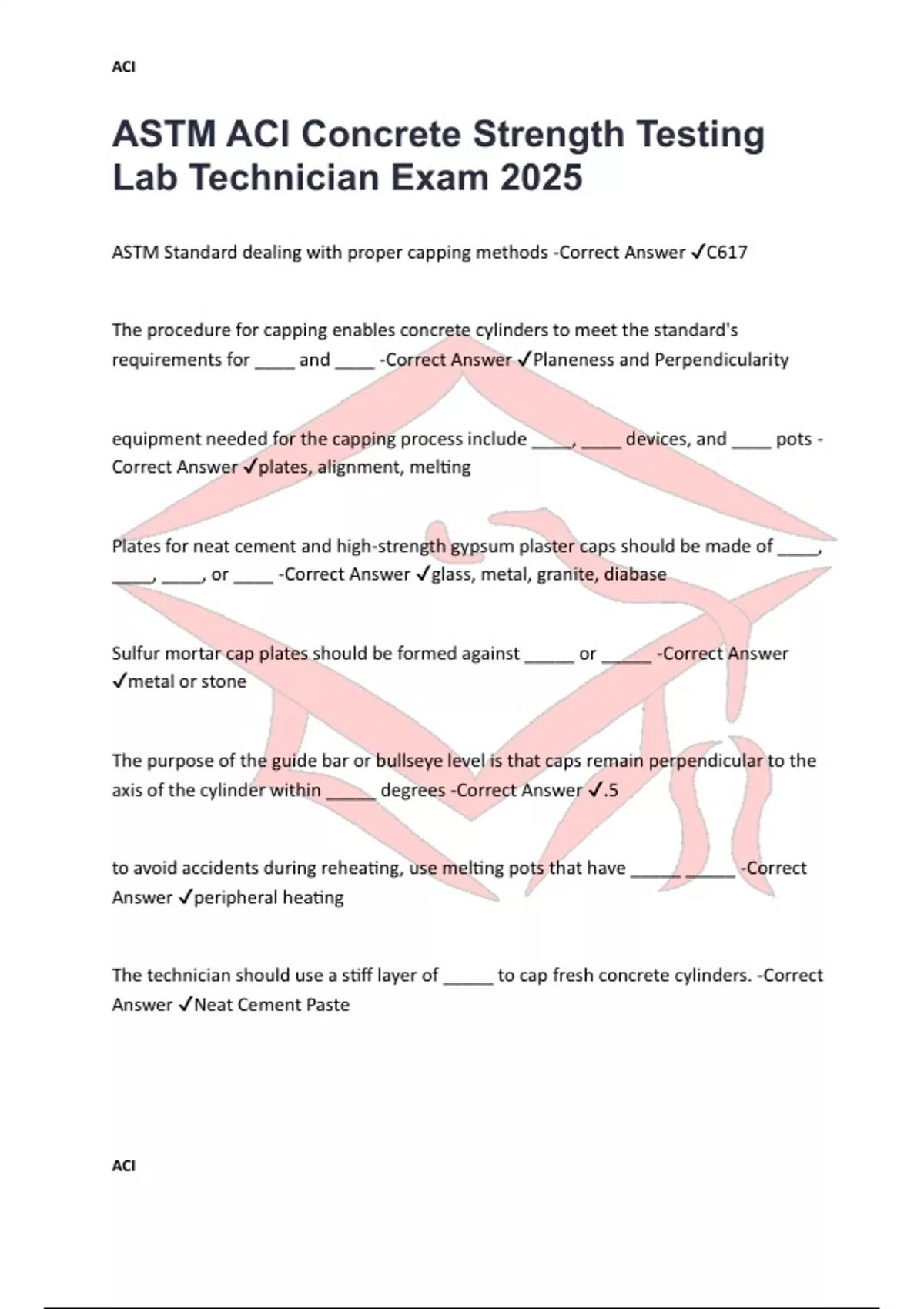 ASTM ACI Concrete Strength Testing Lab Technician Exam 2025 - ASTM ACI ...