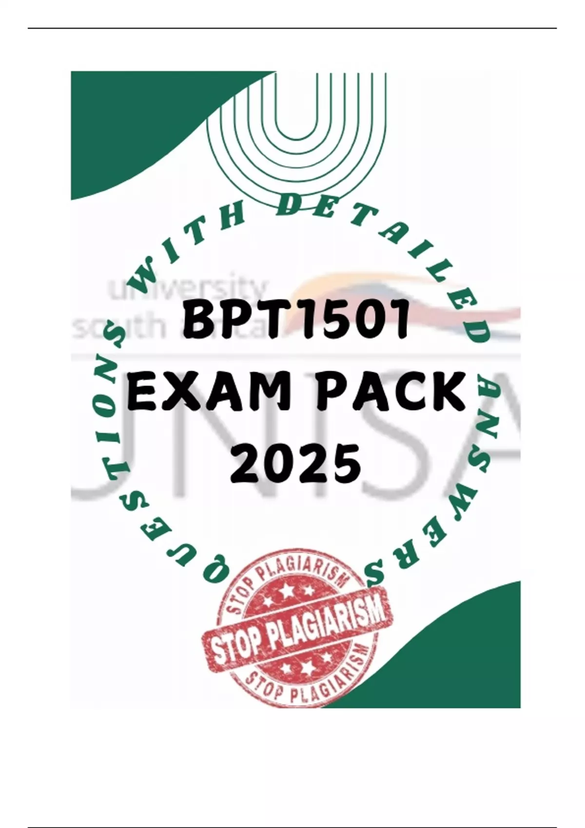 BPT1501 EXAM PACK 2025 - QUESTIONS AND ANSWERS - BPT1501 - Being a ...