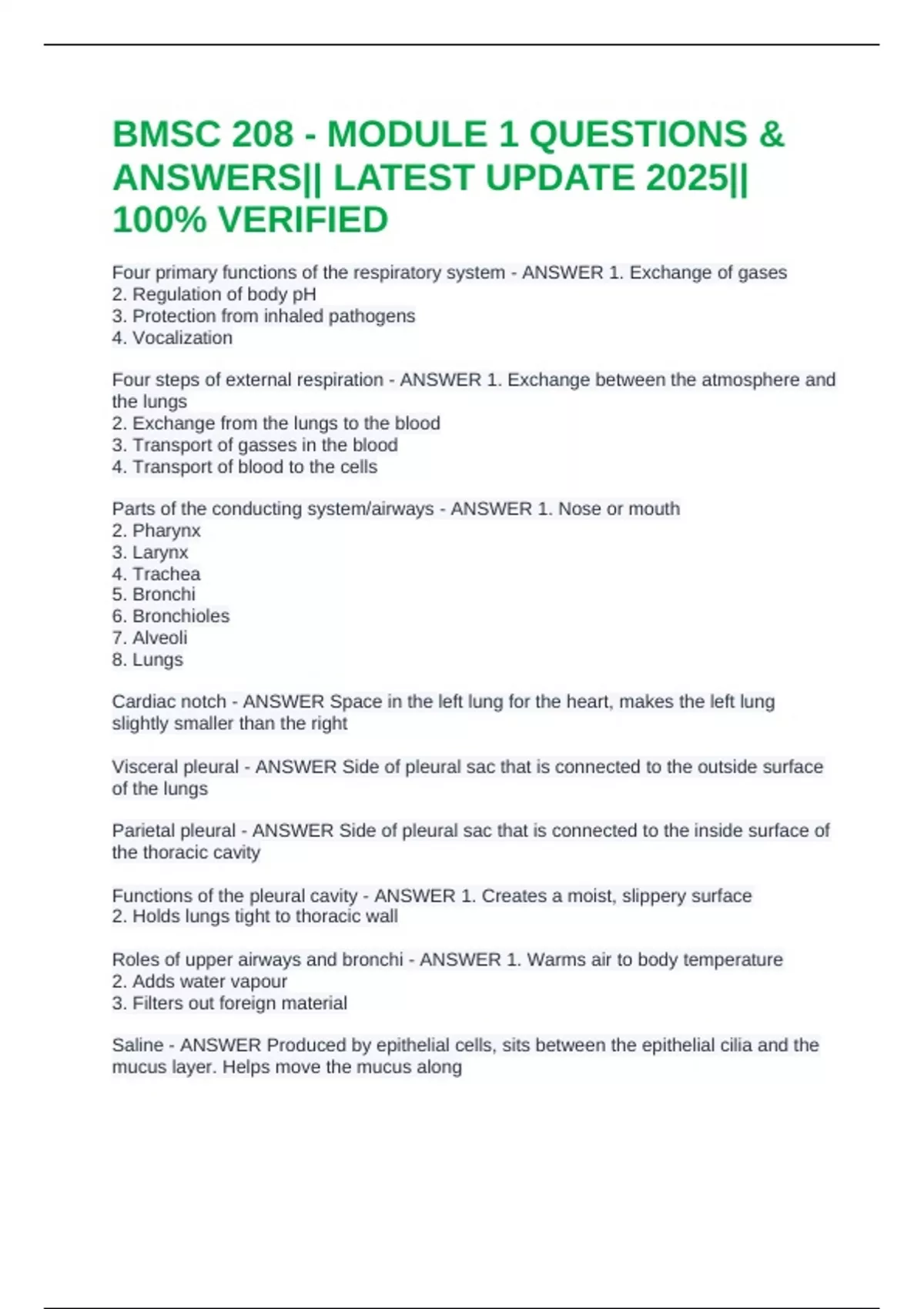 BMSC 208 - MODULE 1 QUESTIONS & ANSWERS|| LATEST UPDATE 2025|| 100% ...
