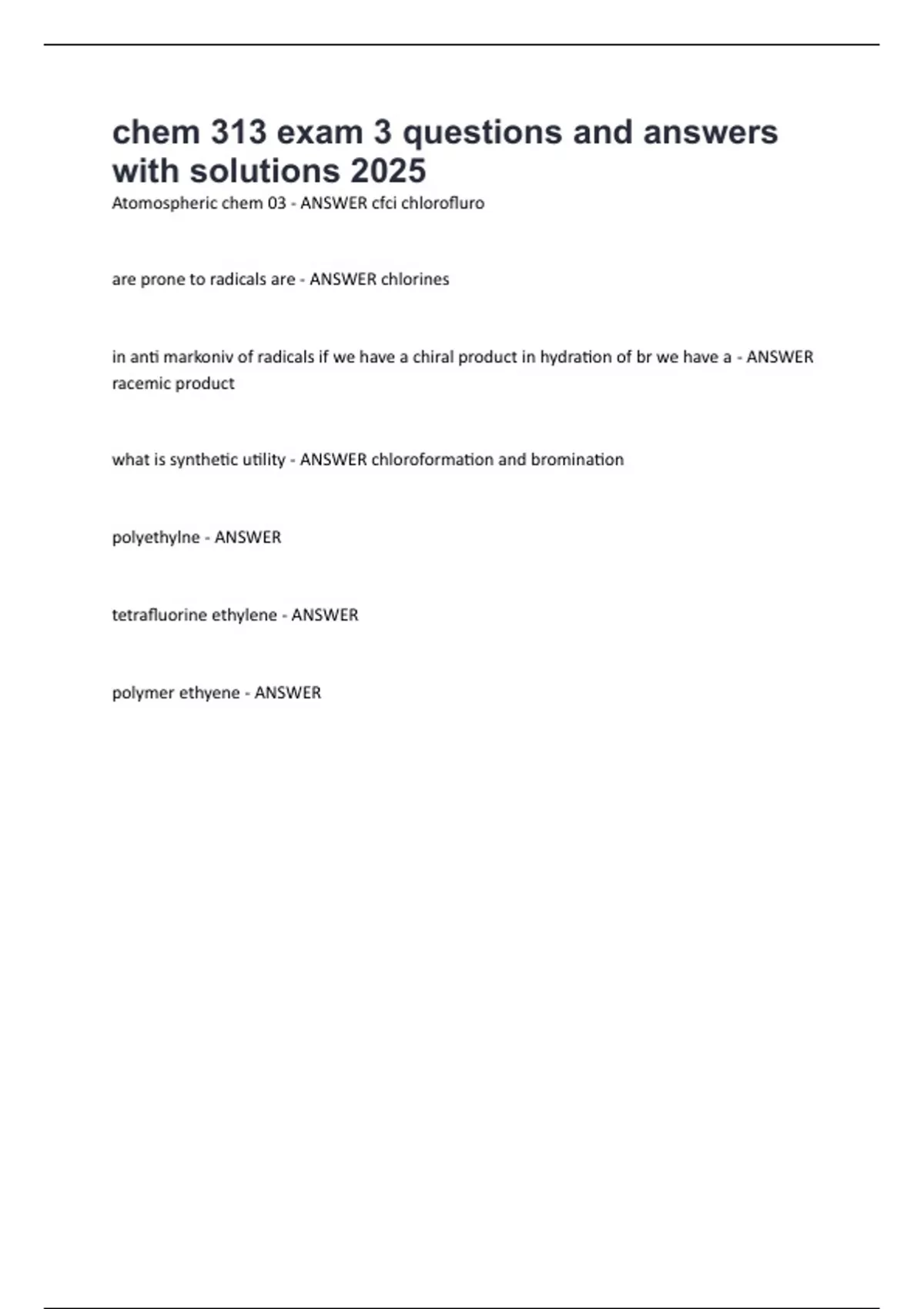 chem 313 exam 3 questions and answers with solutions 2025 - CFCI ...