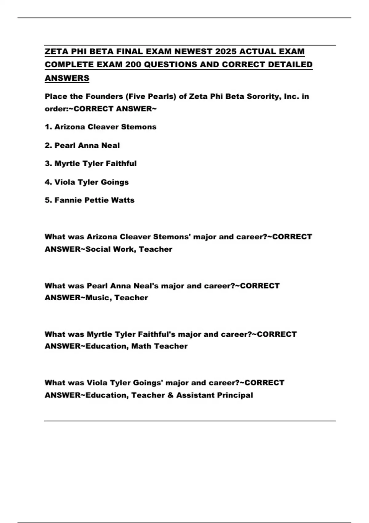 ZETA PHI BETA FINAL EXAM NEWEST 2025 ACTUAL EXAM COMPLETE EXAM ...
