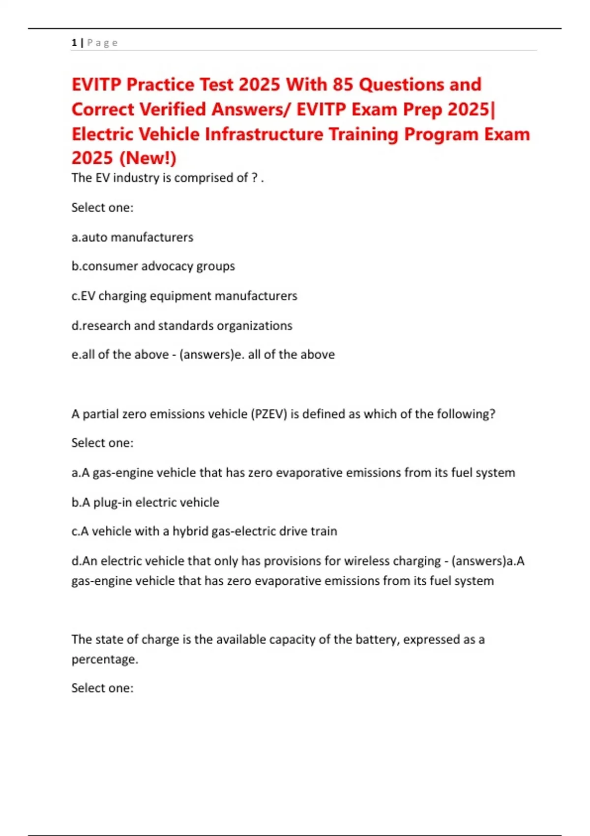EVITP Practice Test 2025 With 85 Questions and Correct Verified Answers ...