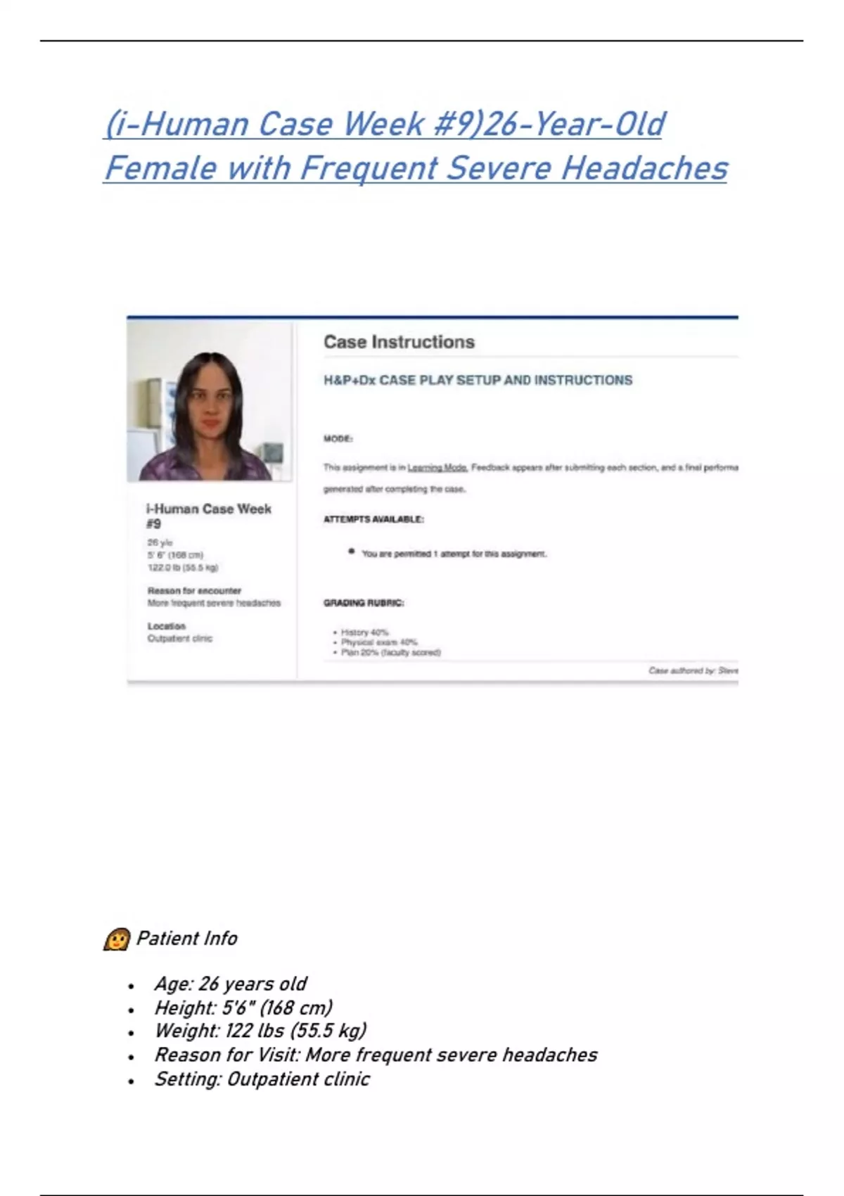 WEEK#9 IHUMAN CASE STUDY LATEST 2025!!! - Stuvia US