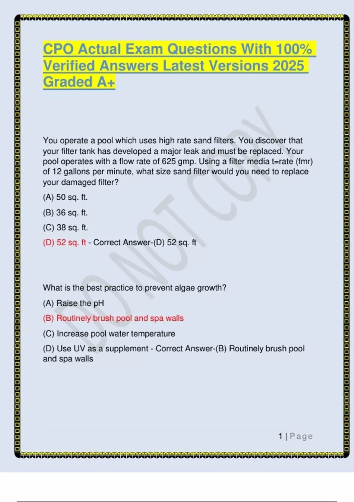 CPO Actual Exam Questions With 100- Verified Answers Latest Versions ...