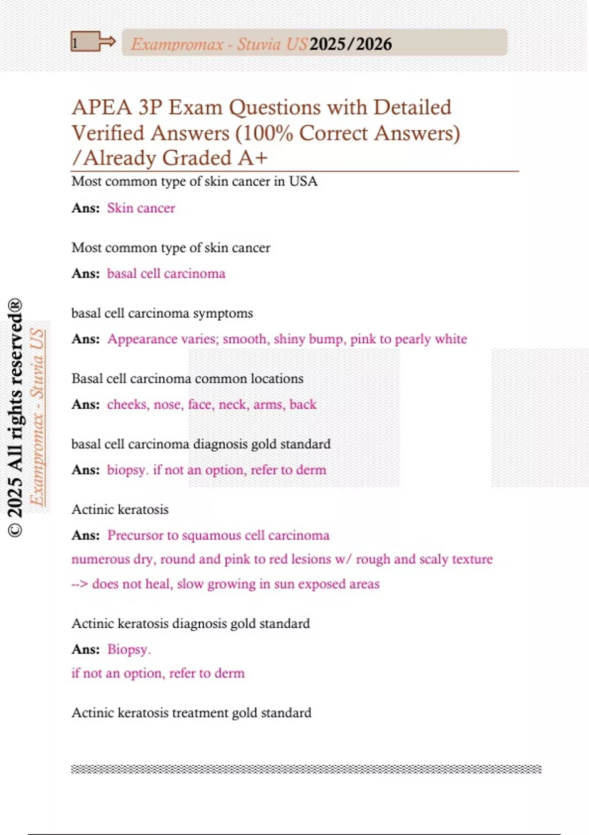 APEA 3P Exam Questions with Detailed Verified Answers (100% Correct Answers) /Already Graded A+ ...