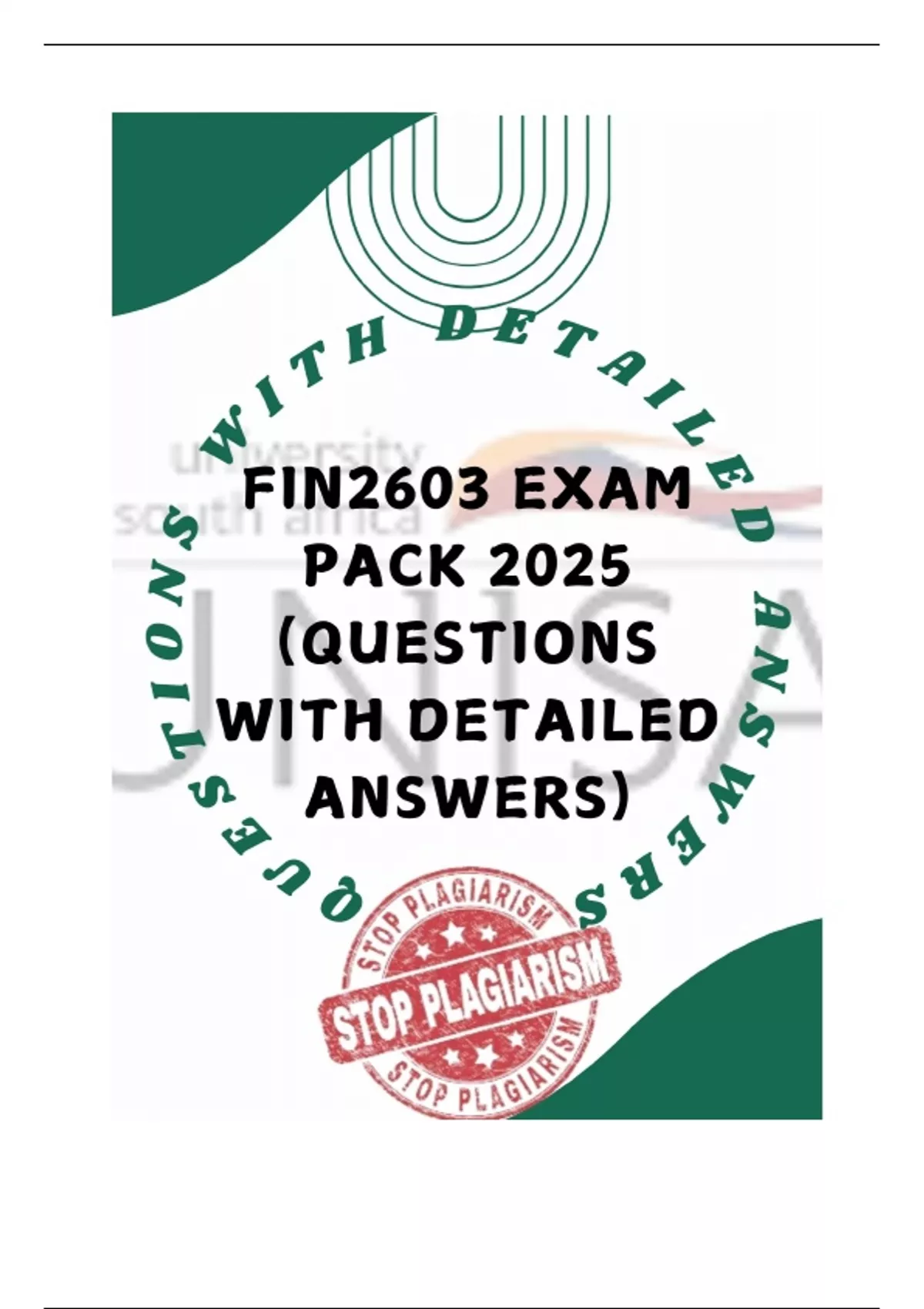 FIN2603 EXAM PACK 2025 - QUESTIONS AND ANSWERS - Finance for Non ...