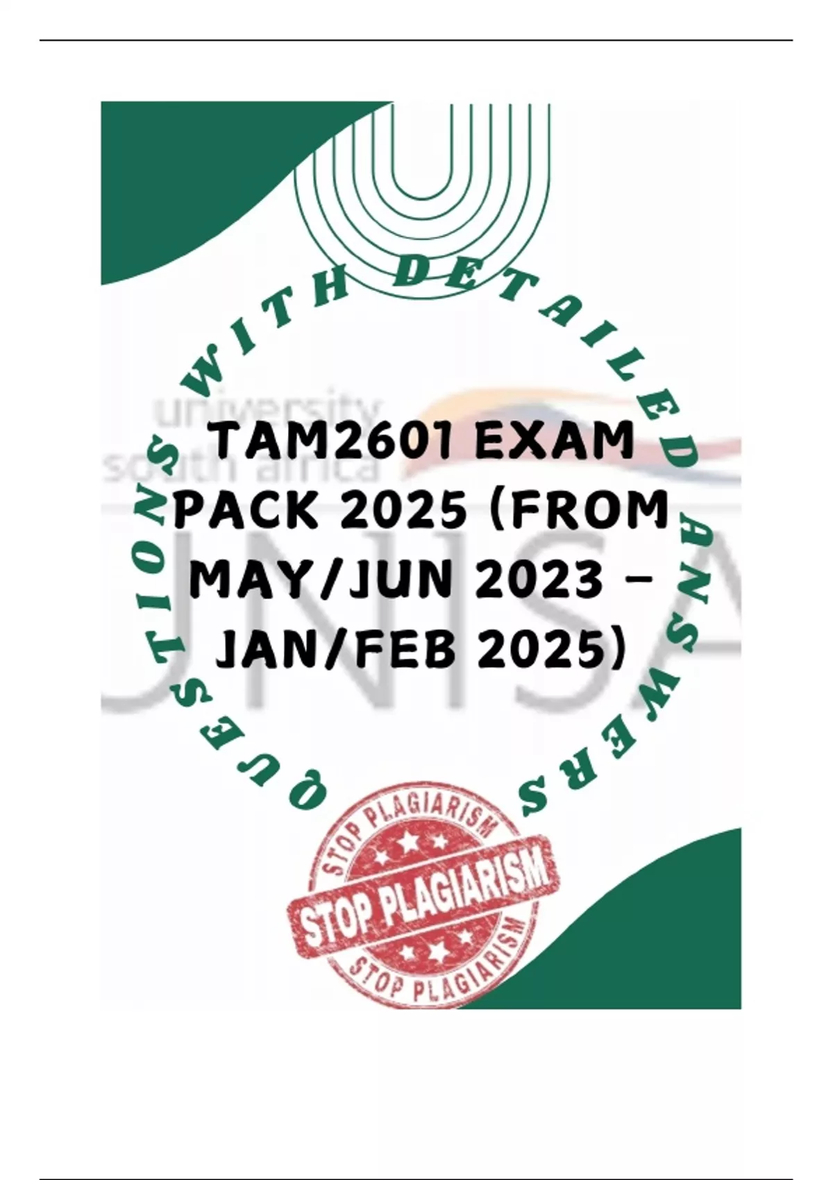 TAM2601 EXAM PACK 2025 - QUESTIONS WITH ANSWERS - TAM2601 (TAM2601 ...