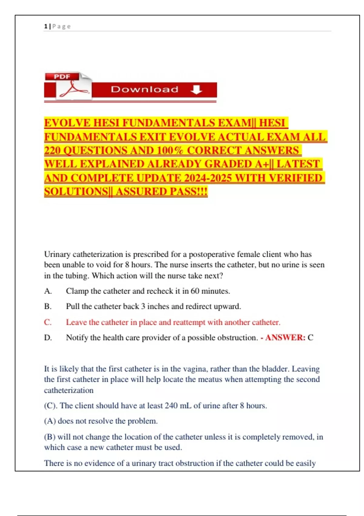 EVOLVE HESI FUNDAMENTALS EXAM|| HESI FUNDAMENTALS EXIT EVOLVE ACTUAL ...