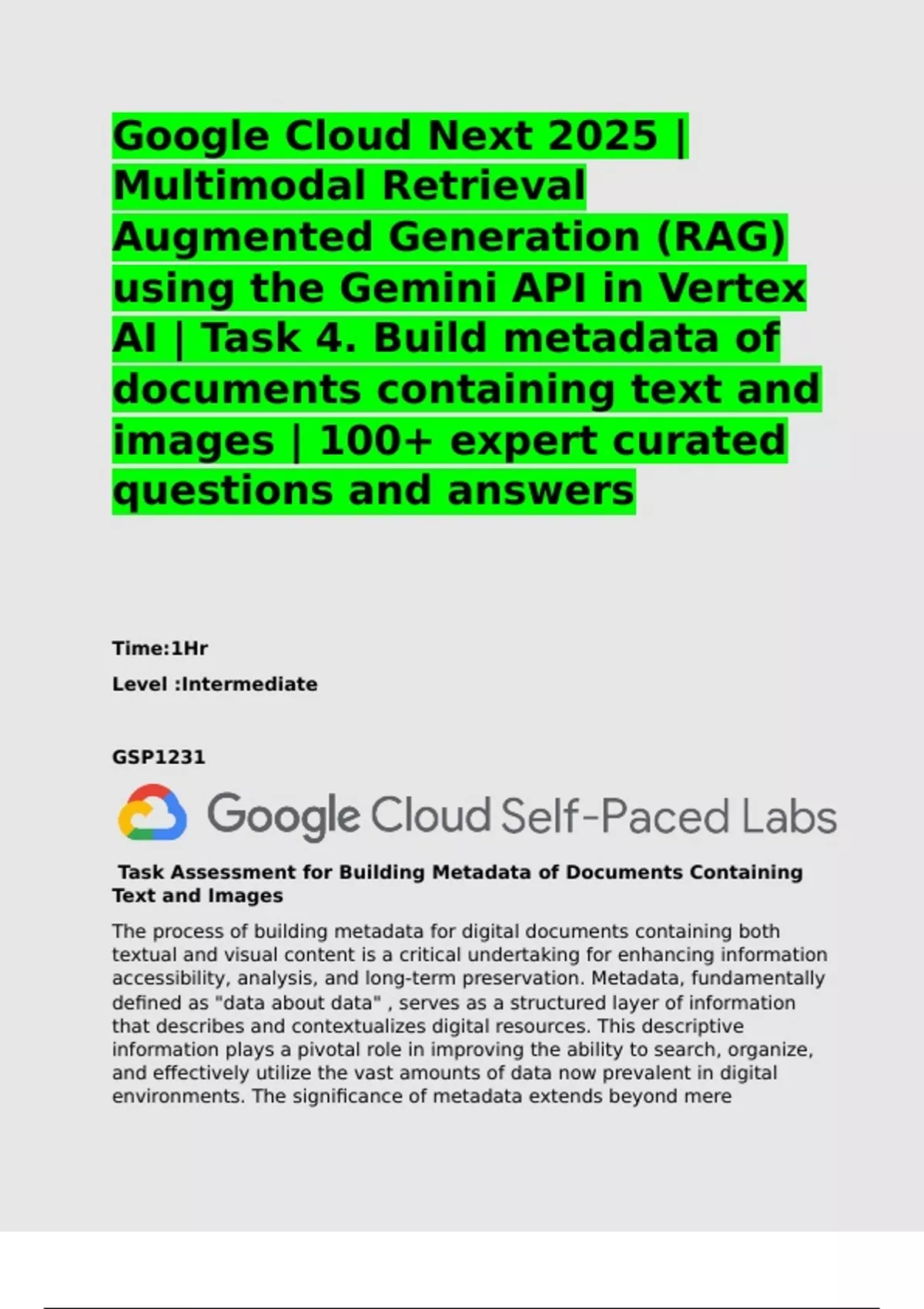Google Cloud Next 2025 | Multimodal Retrieval Augmented Generation (RAG) using the Gemini API in ...