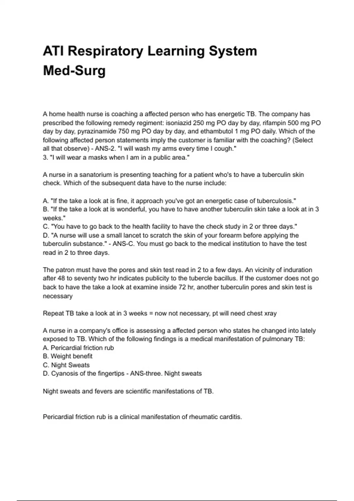 ATI Respiratory Learning System Med-Surg (2025/2026 NEWEST UPDATE ...