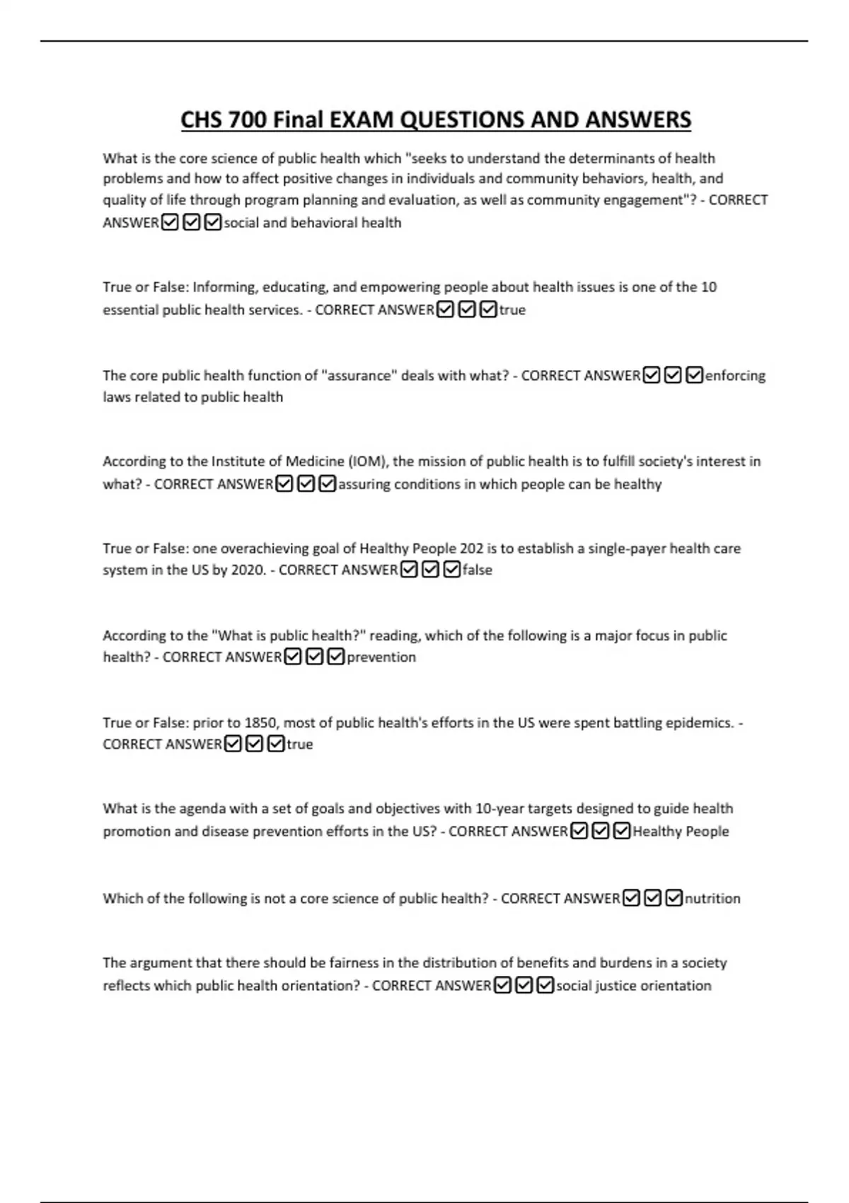 Chs 700 Final Exam Questions And Answers Chs 700 Stuvia Us