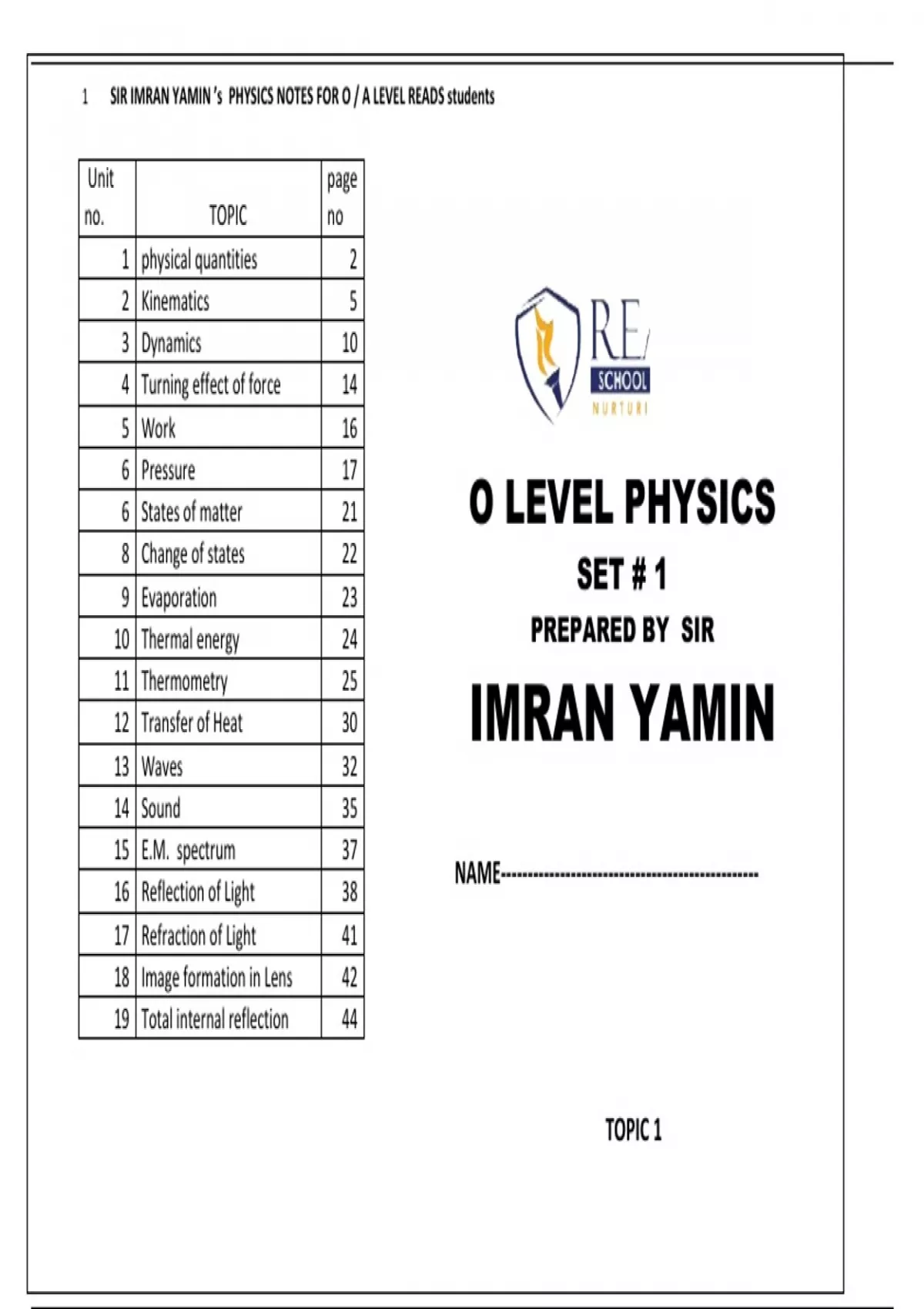 O level physics notes - O level physics - Stuvia US