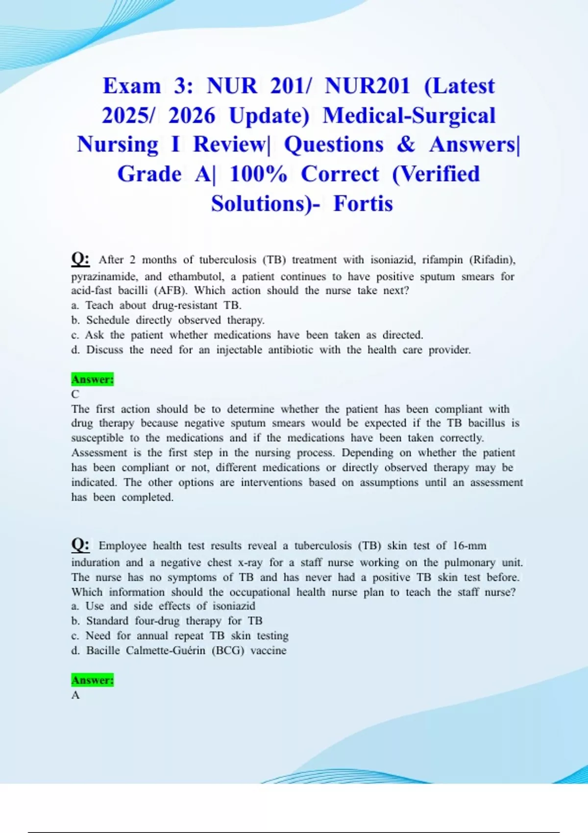 Exam 3 & Exam 4: NUR 201/ NUR201 (Latest 2025/ 2026 Updates STUDY ...