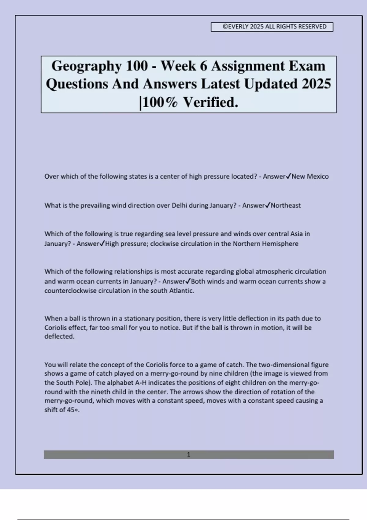 Geography 100 - Week 6 Assignment Exam Questions And Answers Latest ...