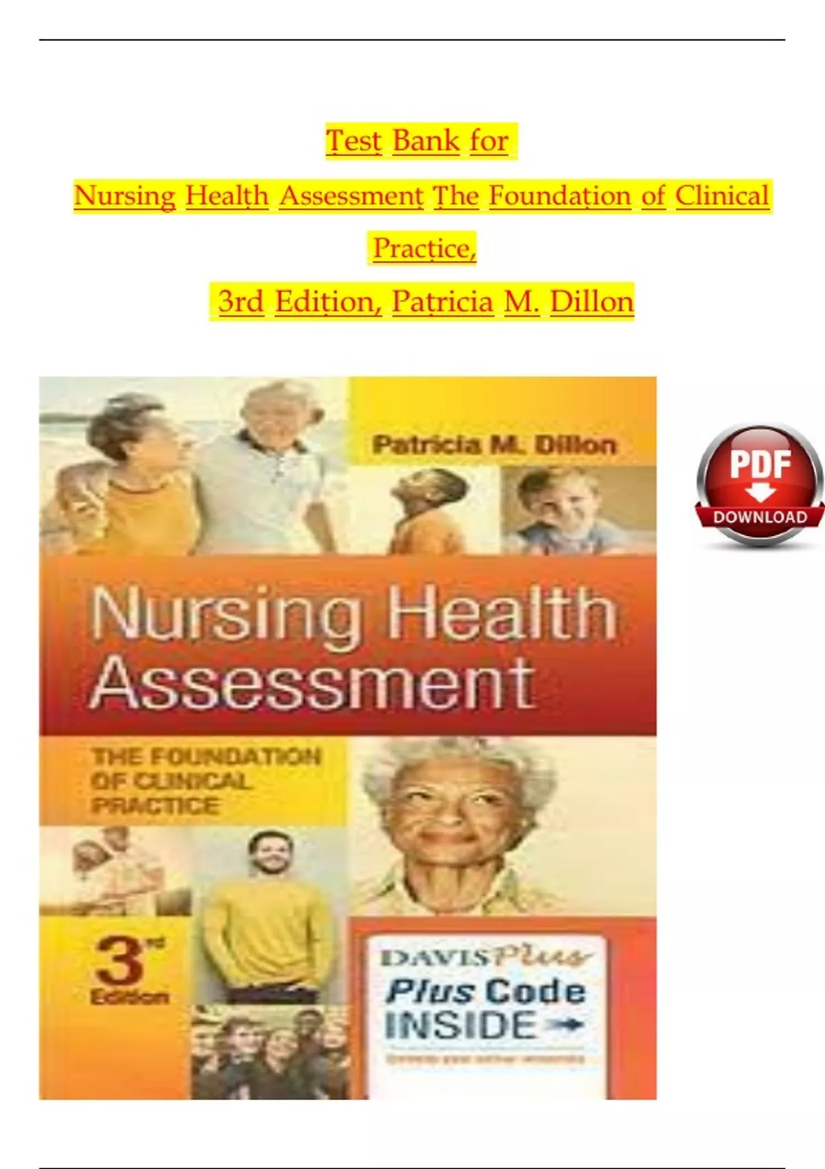TEST BANK For Nursing Health Assessment The Foundation of Clinical ...