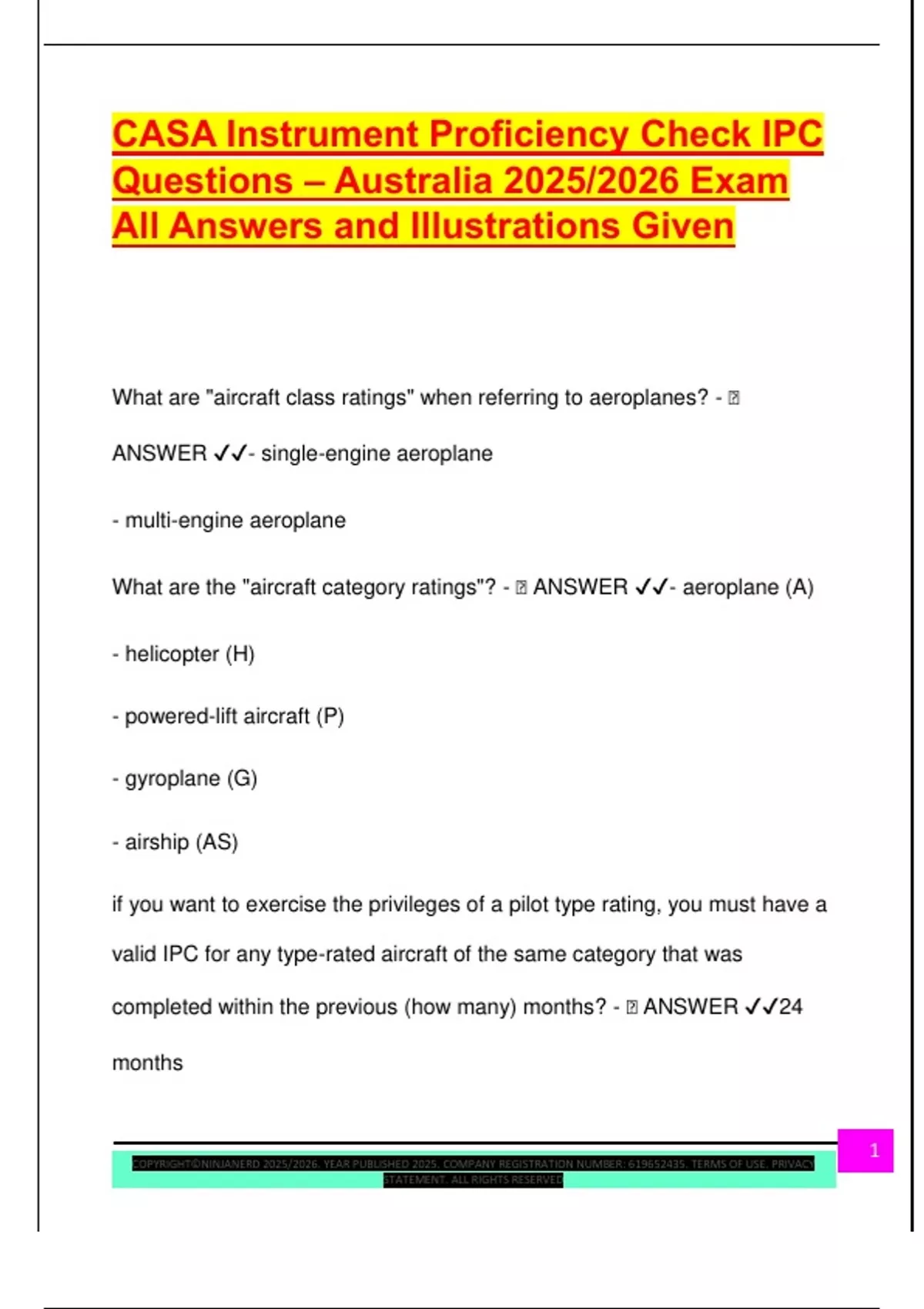 CASA Instrument Proficiency Check IPC Questions – Australia 2025/2026 ...