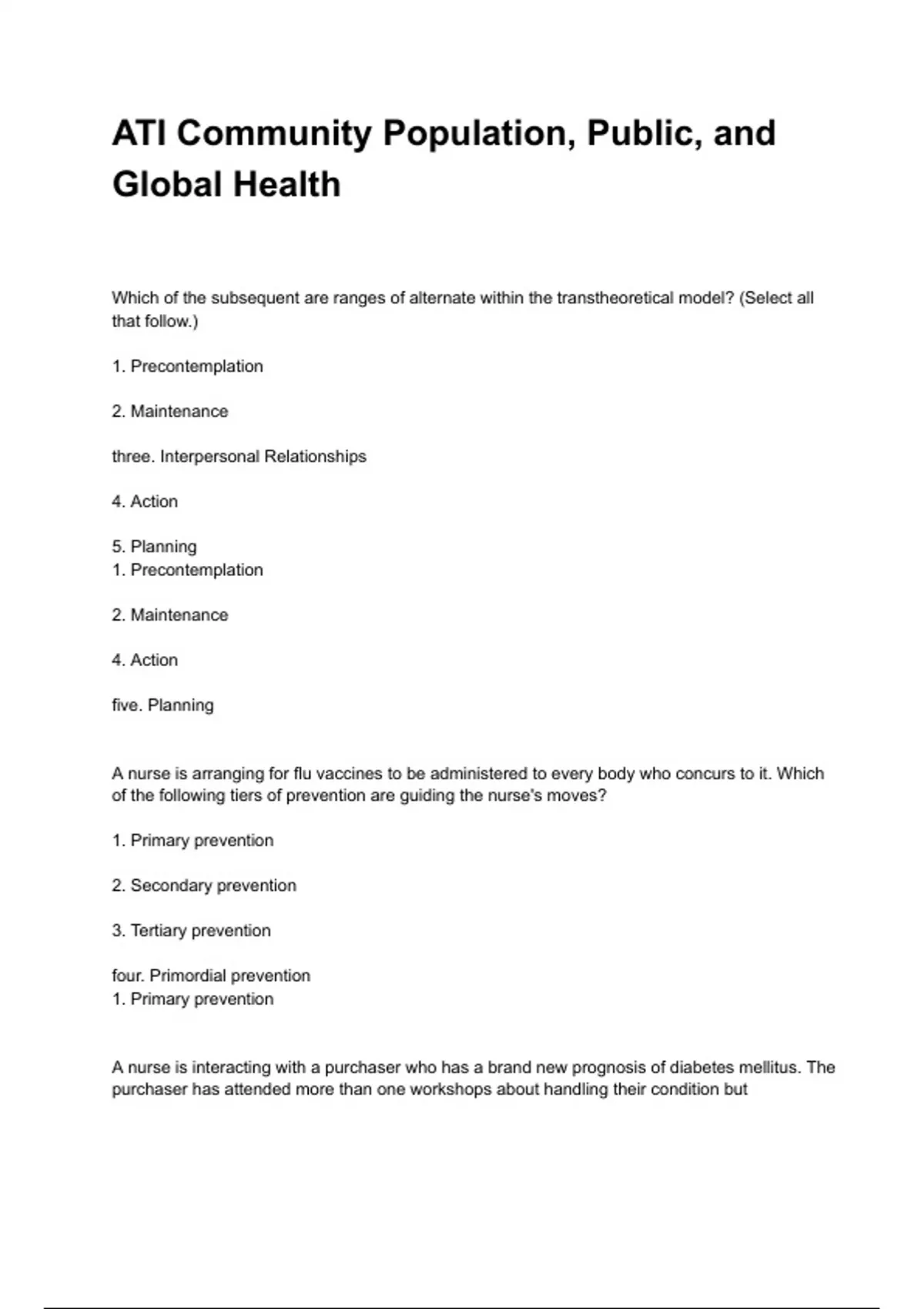 ATI Community Population, Public, and Global Health (2025/2026 NEWEST ...