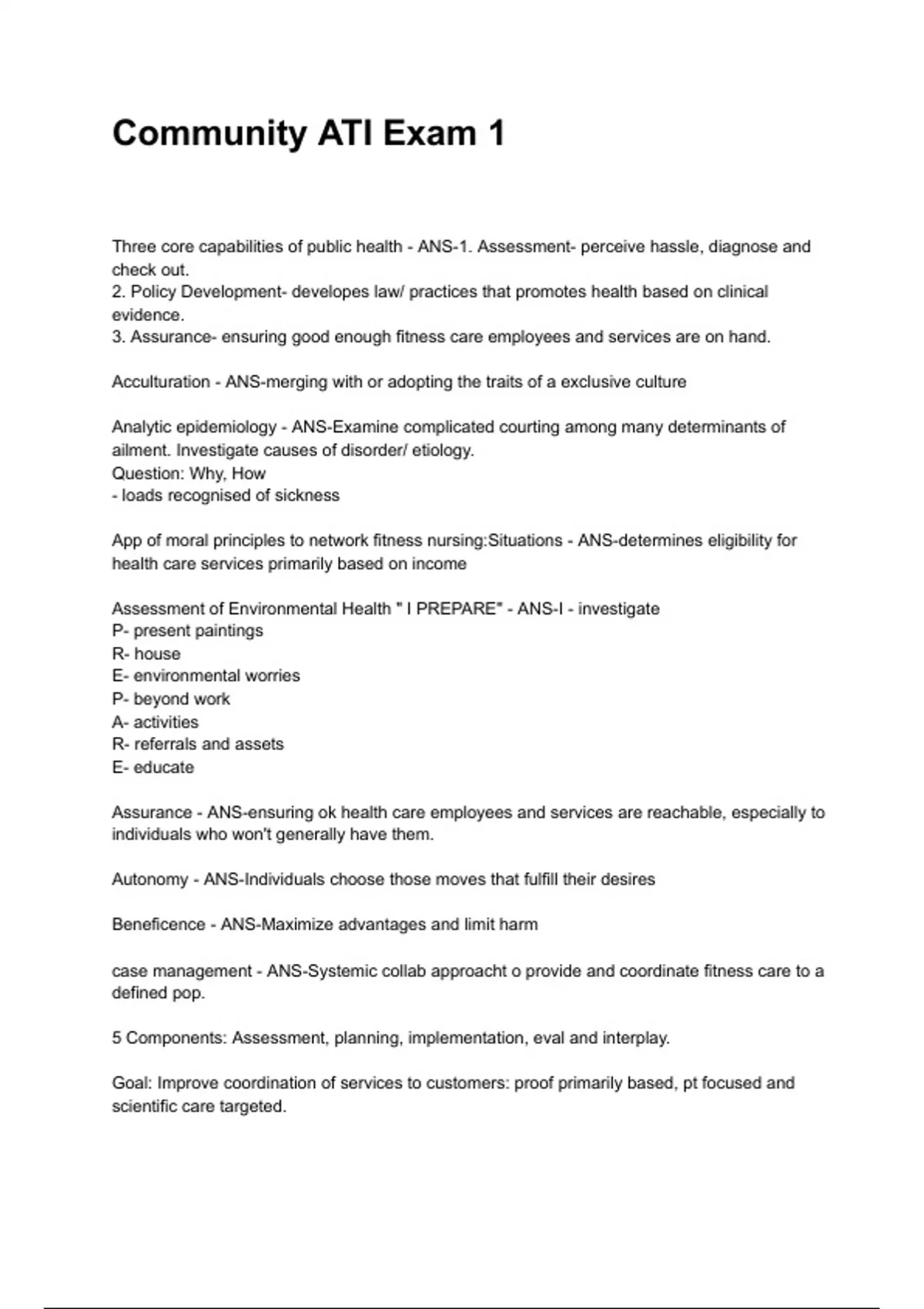 Community ATI Exam 1 (2025/2026 NEWEST UPDATE) COMPLETE QUESTIONS AND ...