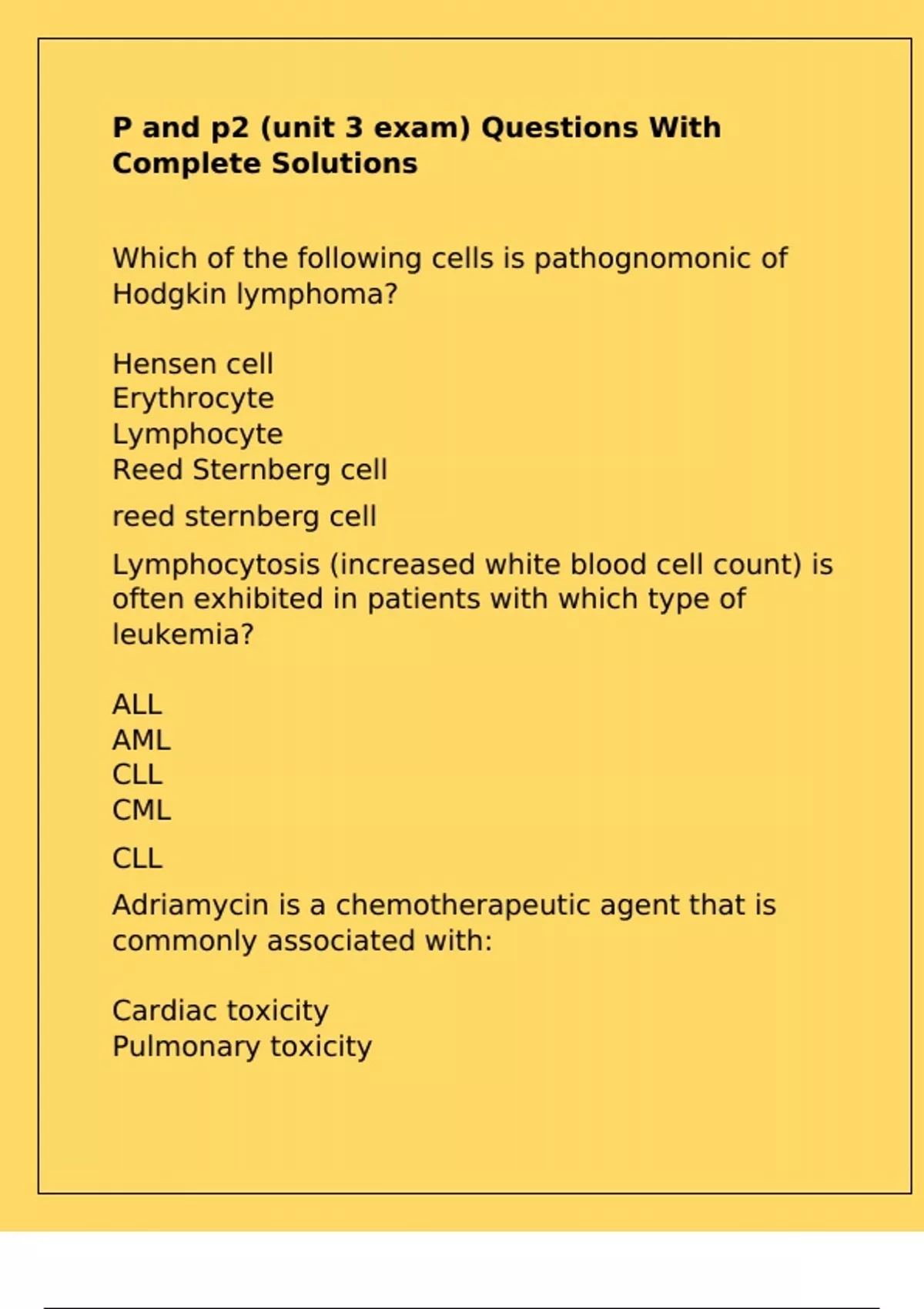 P and p2 (unit 3 exam) Questions With Complete Solutions - P and p2 ...