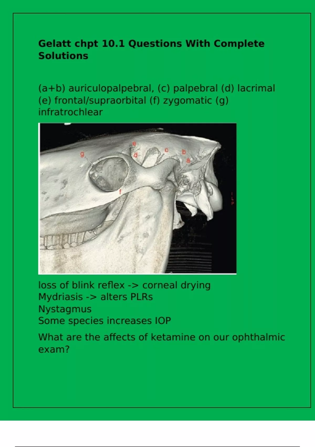 Gelatt chpt 10.1 Questions With Complete Solutions - Gelatt - Stuvia US