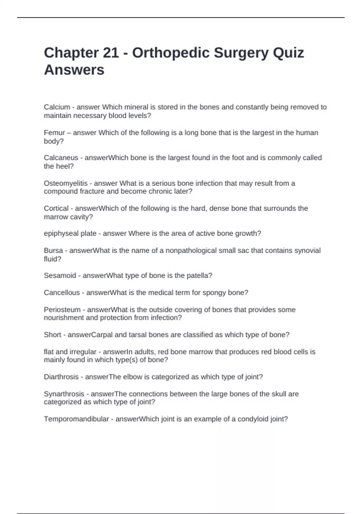 Orthopedic Test Compiled Bundle 2025 - Stuvia US