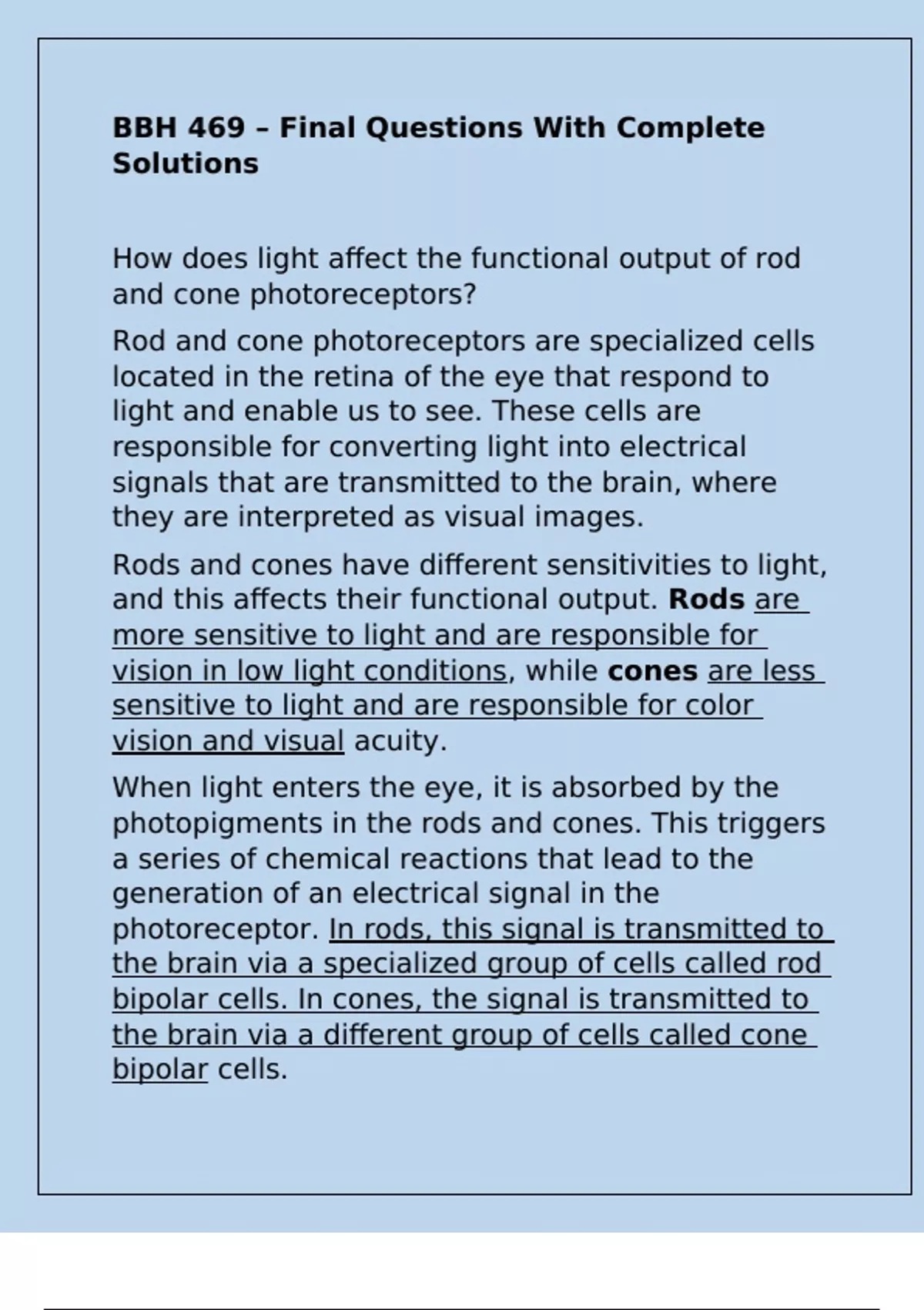 BBH 469 – Final Questions With Complete Solutions - BBH 469 - Stuvia US