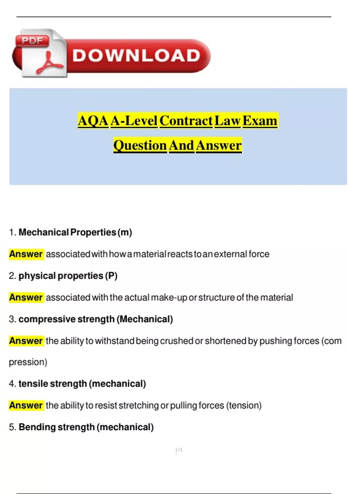 AQA A-level DESIGN AND TECHNOLOGY PRODUCT DESIGN Paper 1 Technical ...