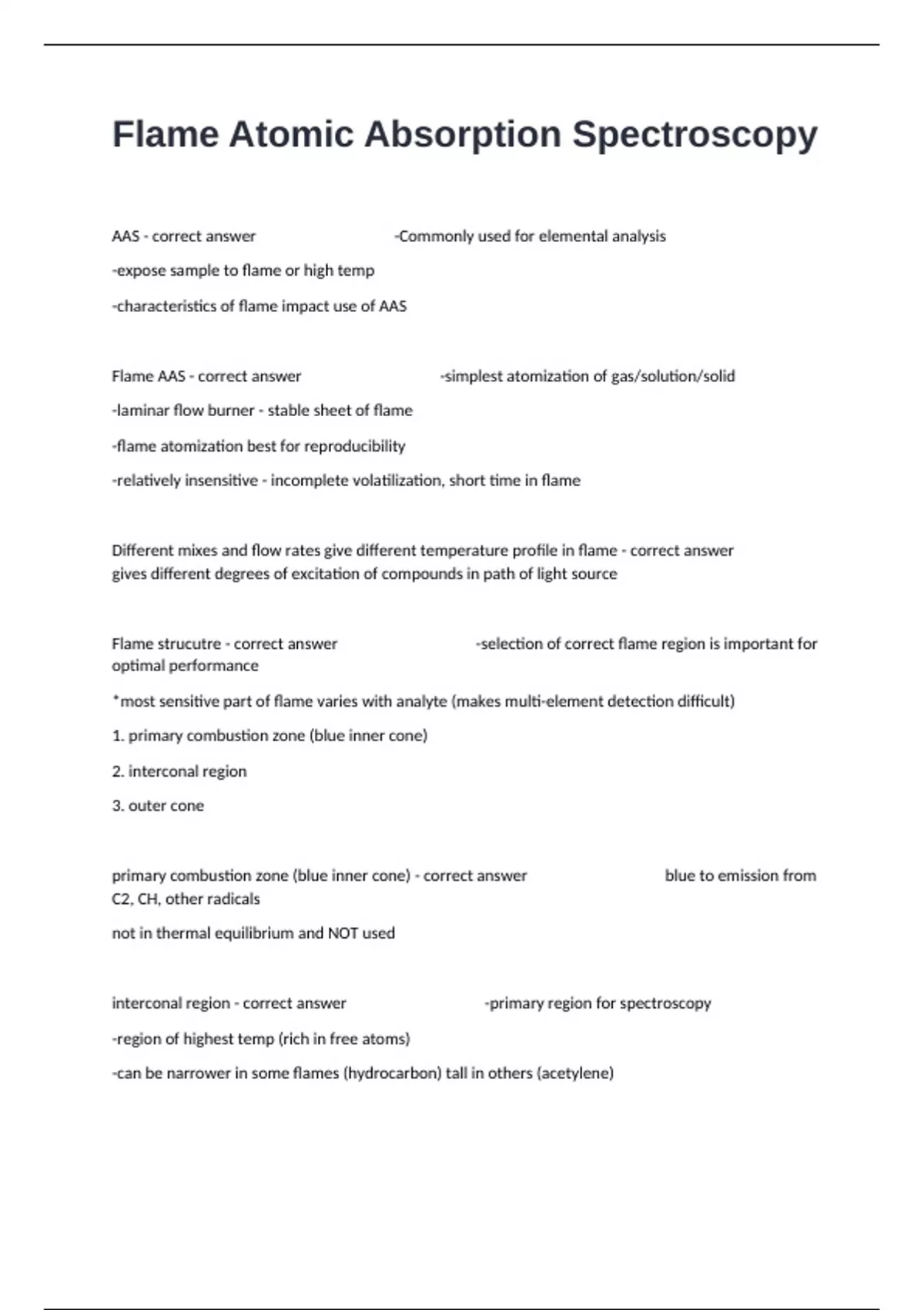 Flame Atomic Absorption Spectroscopy Practice Actual Exam Questions And ...