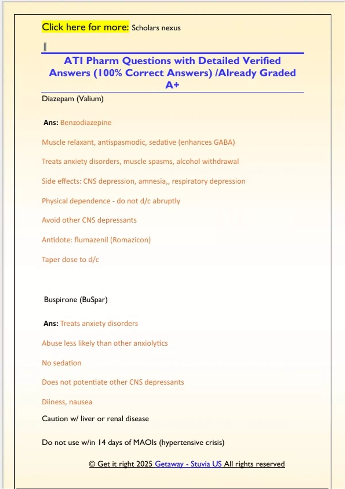 ATI Pharm Questions with Detailed Verified Answers (100% Correct ...