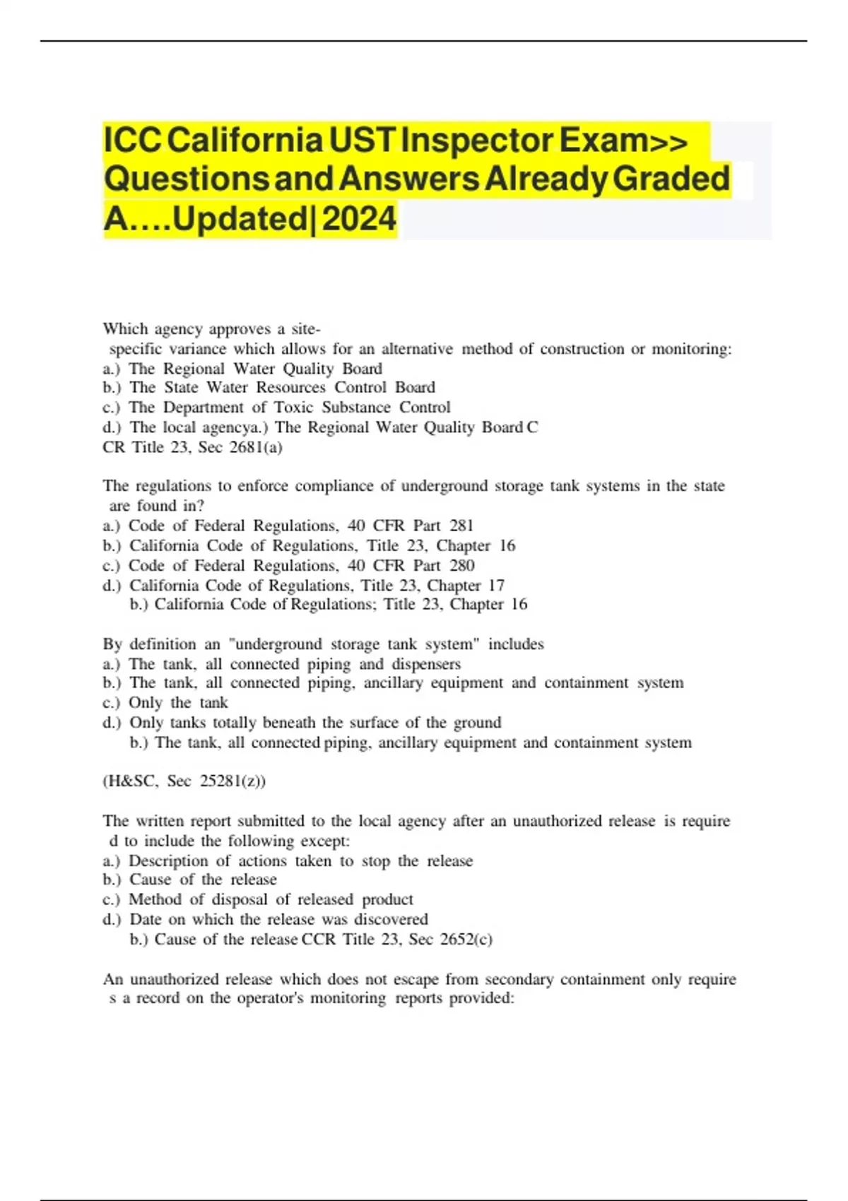 ACTUAL CALIFORNIA SMOG INSPECTOR EXAM SMOG INSPECTOR CALIFORNIA EXAM ...