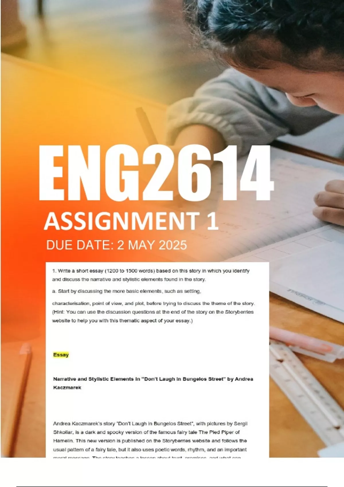 ENG2614 Assignment 1 2025 - Due 2 May 2025 - Applied English Literature for Intermediate Phase ...